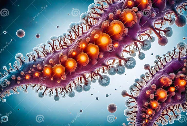 Under the Microscope- Cell Structures Stock Illustration - Illustration ...