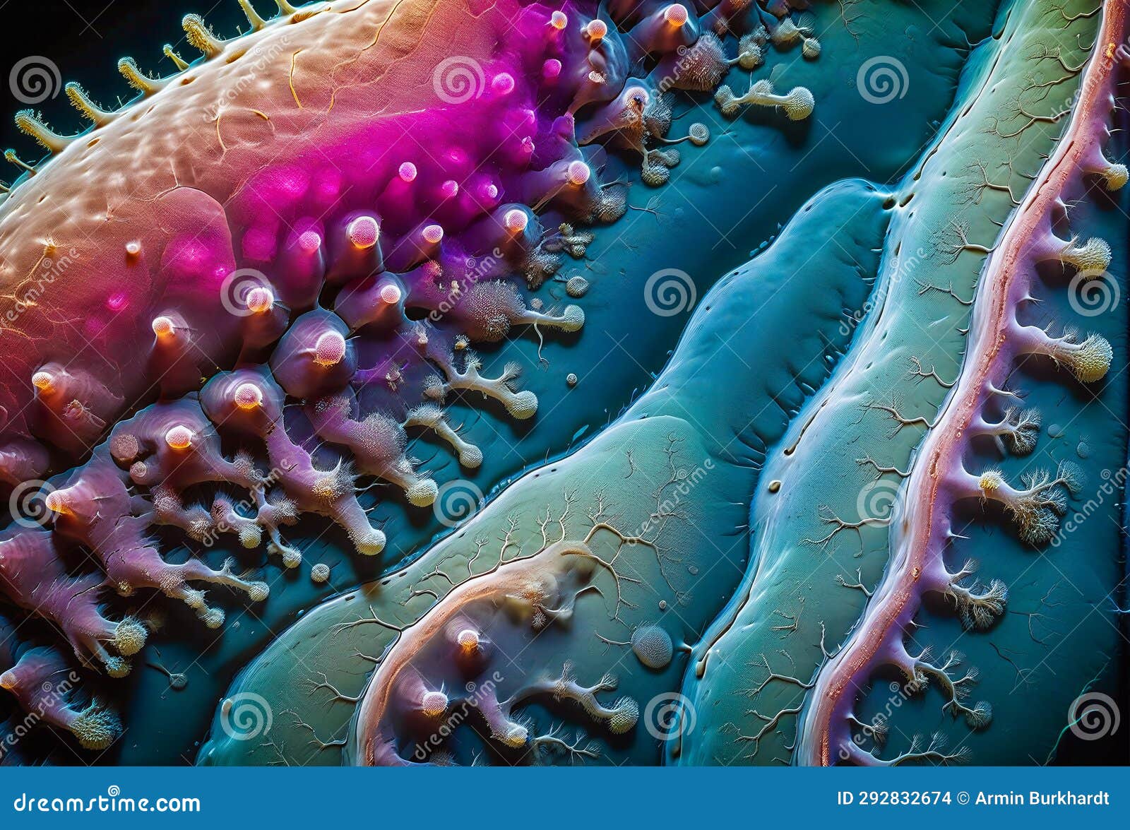 Under the Microscope- Cell Structures Stock Illustration - Illustration ...