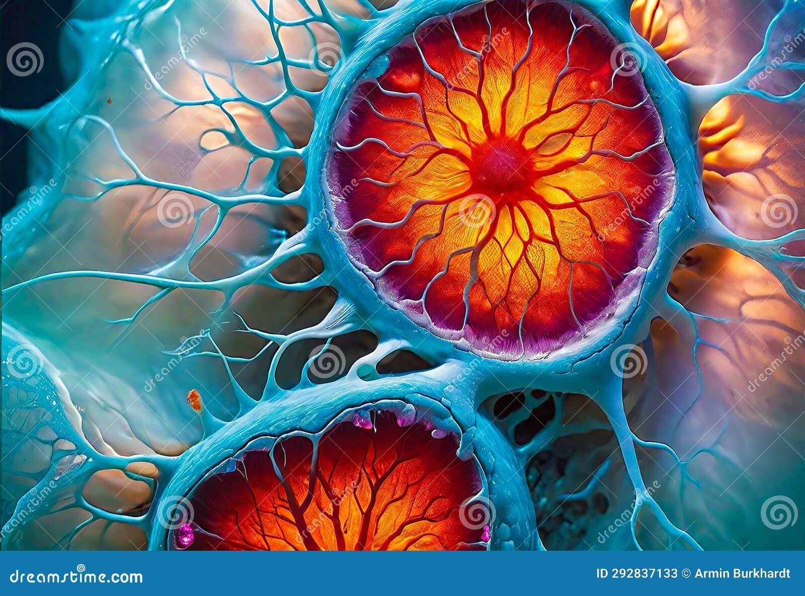 Under the Microscope- Cell Structures Stock Illustration - Illustration ...