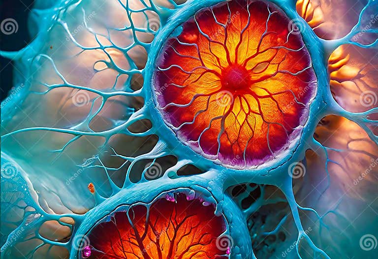 Under the Microscope- Cell Structures Stock Illustration - Illustration ...