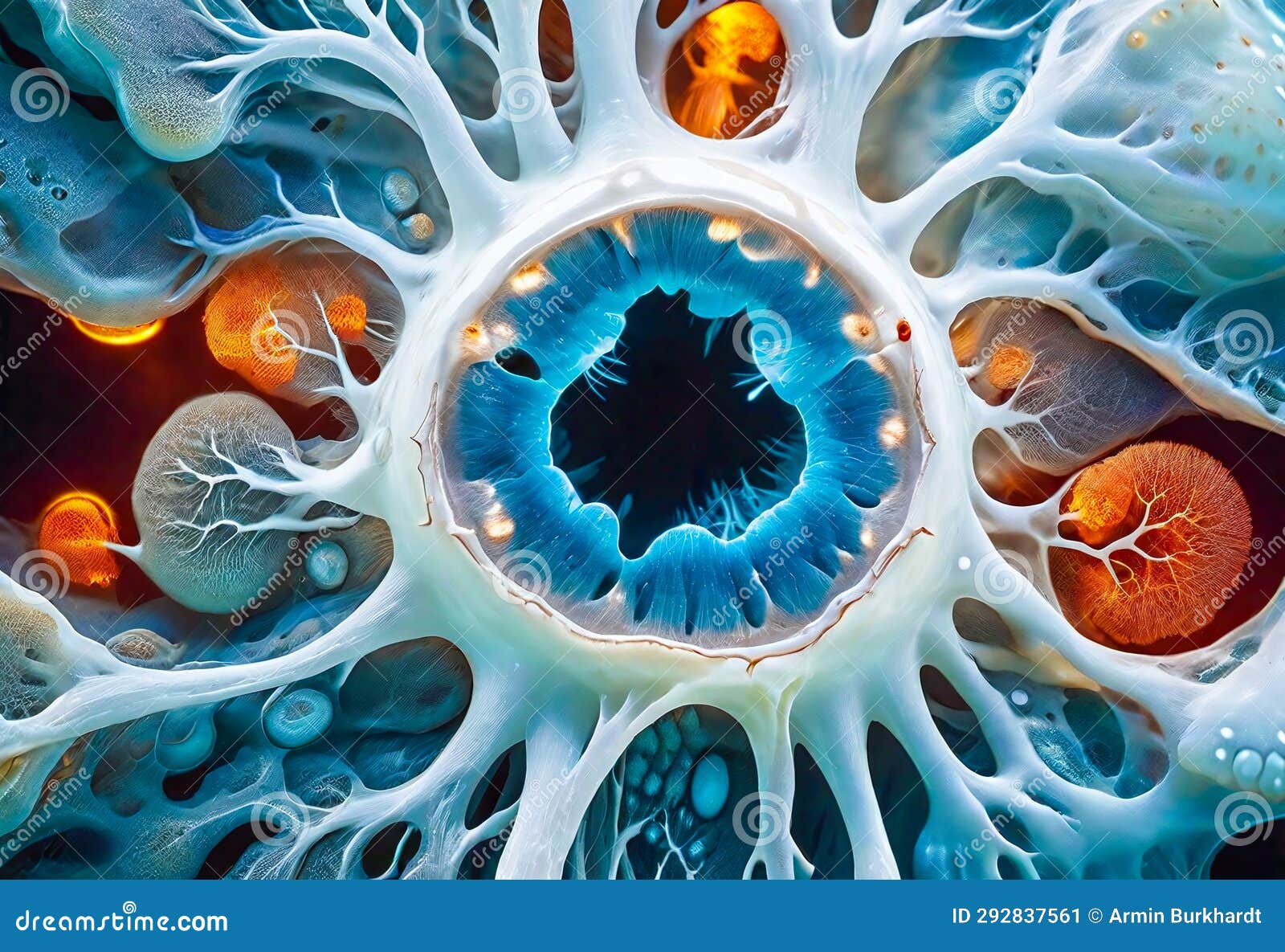 Under the Microscope- Cell Structures Stock Illustration - Illustration ...