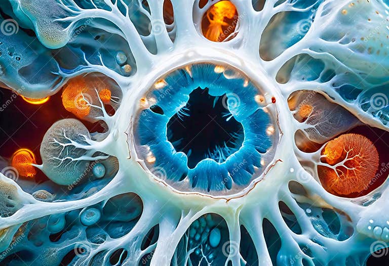 Under the Microscope- Cell Structures Stock Illustration - Illustration ...