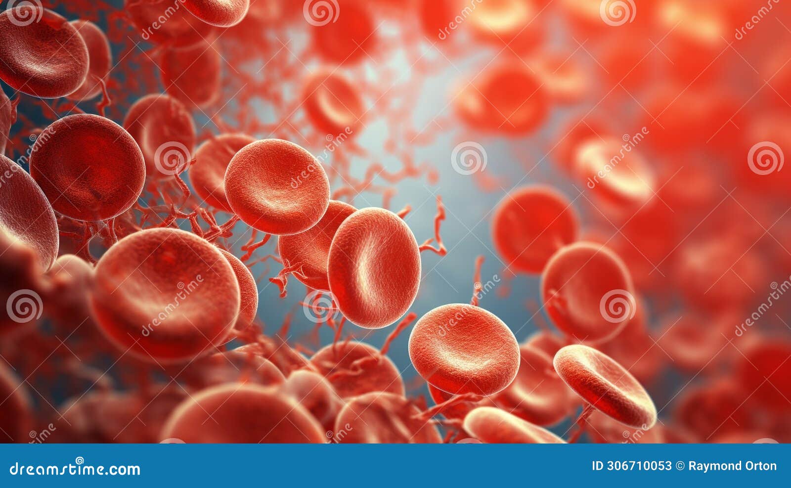 Under the Microscope Streaming Blood Cells in Vein with Depth of Field ...
