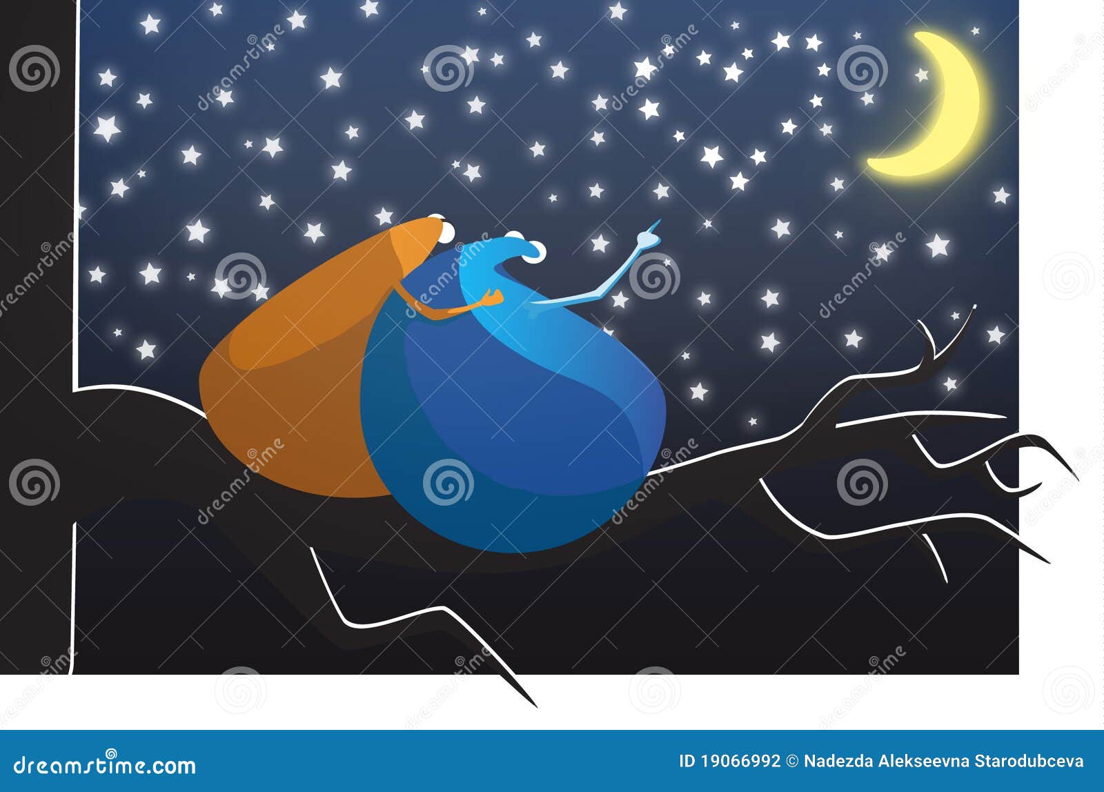 Under the moon stock vector. Illustration of vector, tree - 19066992
