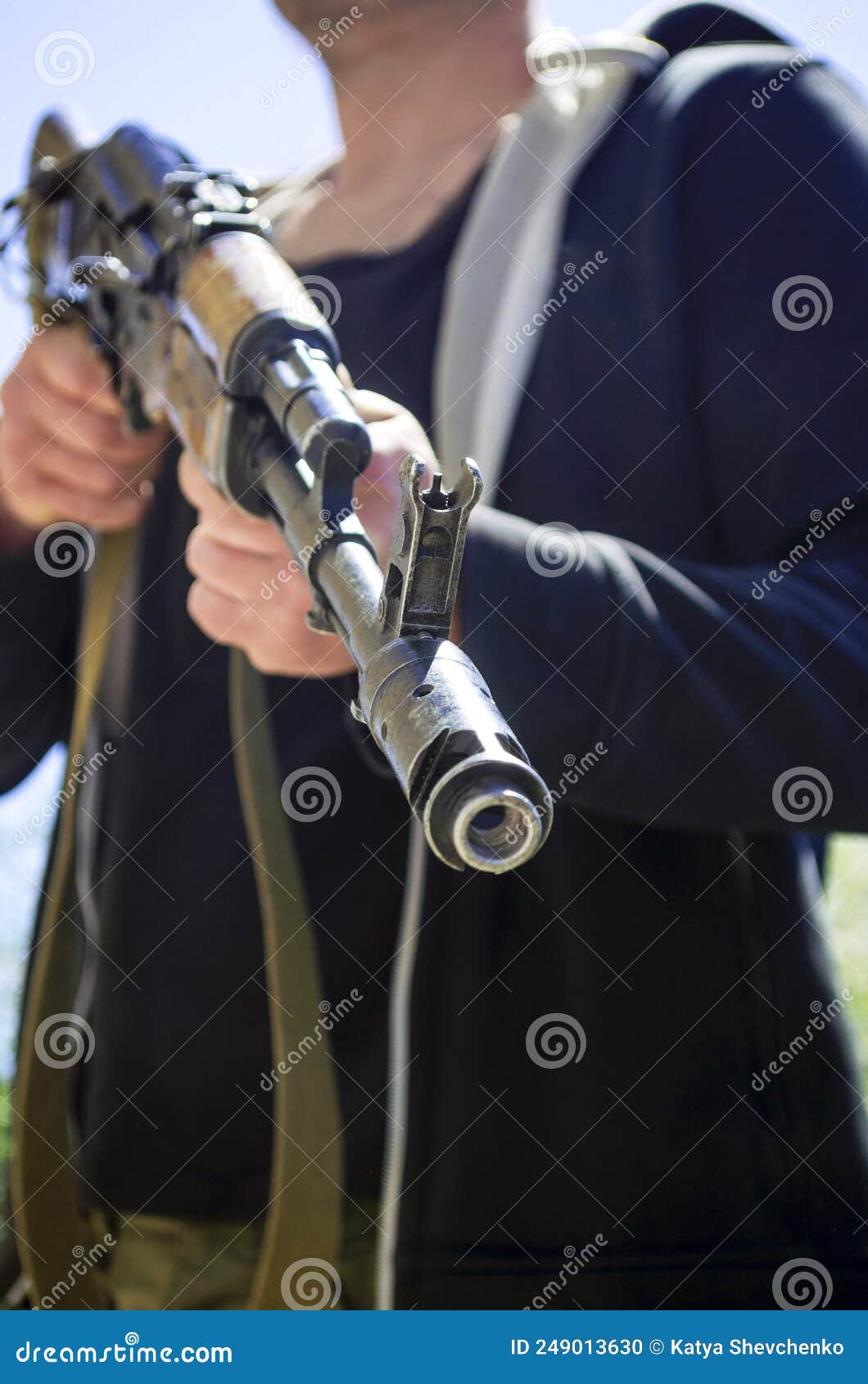 At Gunpoint. a Man with a Weapon. Ukraine Stock Photo - Image of ...