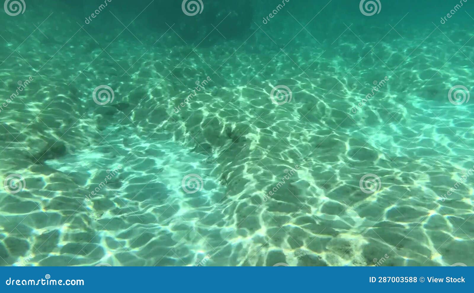 Under Ocean Water, 4K Underwater Scene with Volume Light Abstract Video. Sandy Seafloor and Rays ...