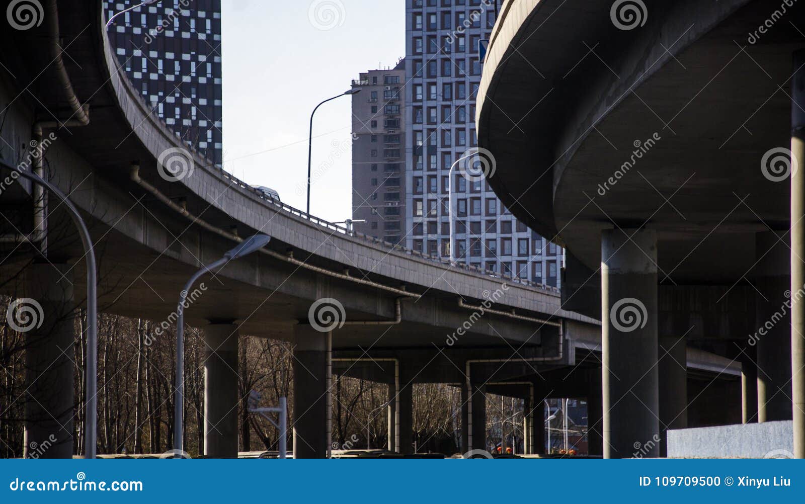 Under the overpass stock photo. Image of distance, street - 109709500