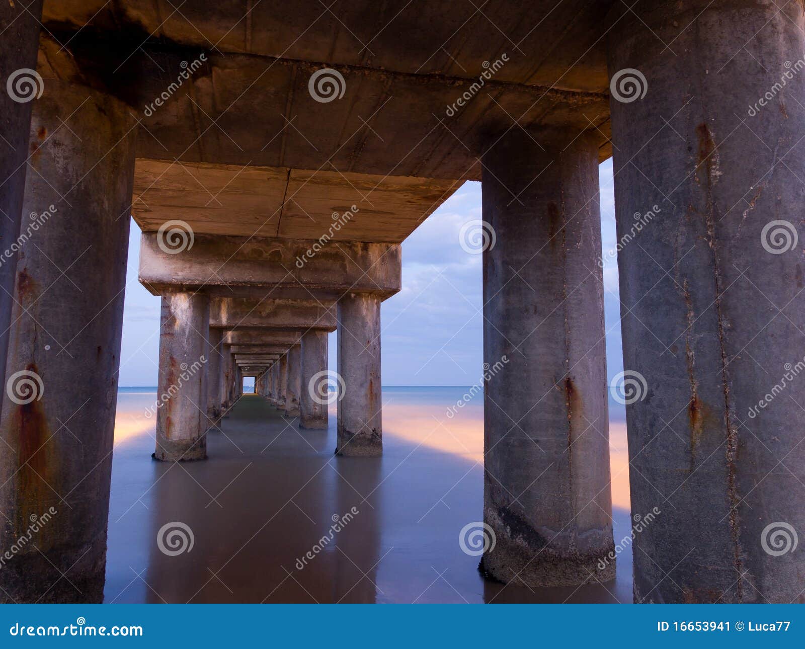 Under the pier stock image. Image of water, ocean, still - 16653941