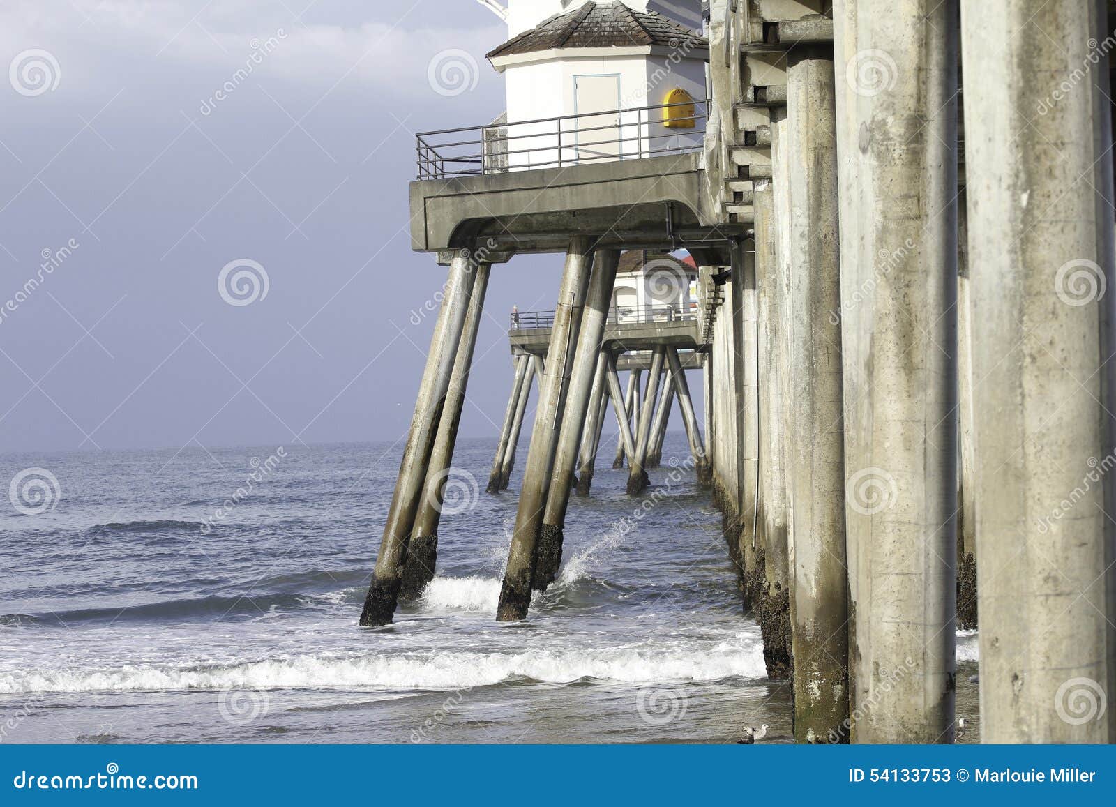 Under the Pier. stock image. Image of pier, waves, splashing - 54133753