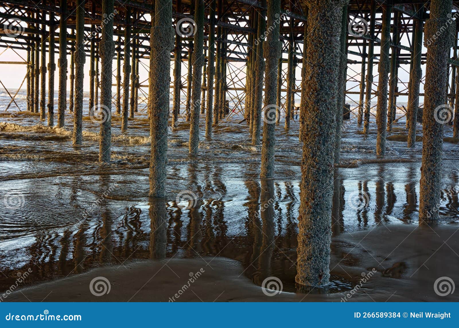 Under the Pier. Cast Iron Piles. Central Pier, Blackpool, Lancashire ...