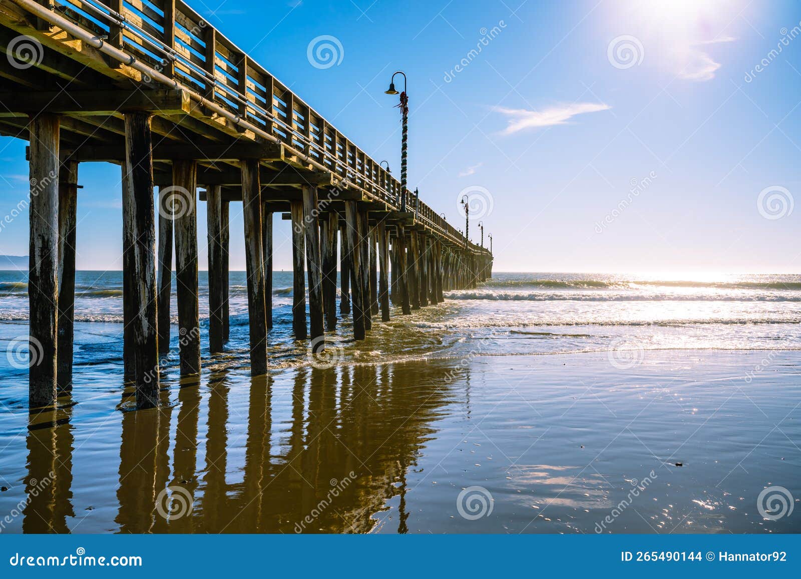 Under the Pier. Cayucos Beach, California Stock Photo - Image of ...