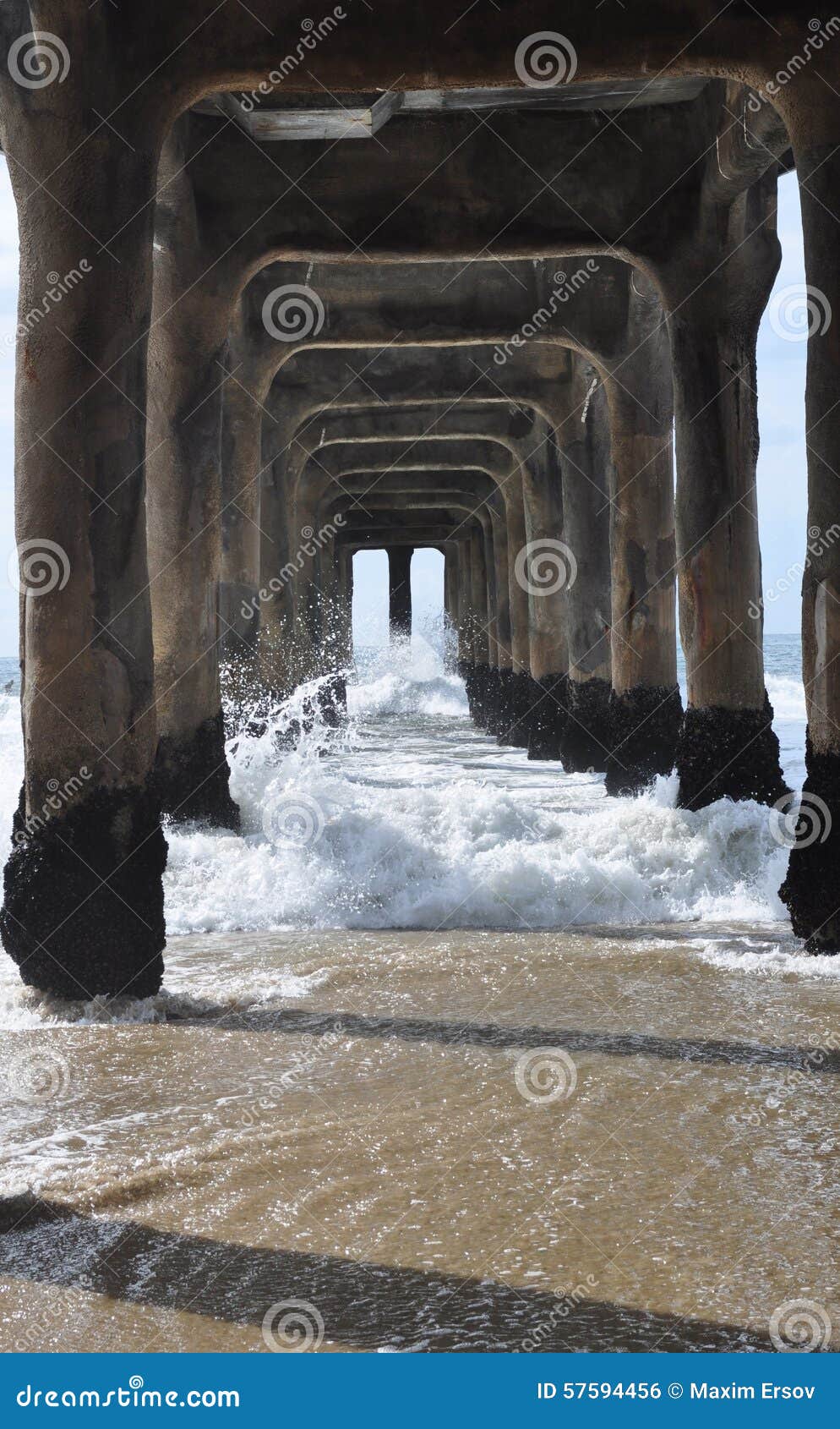 Under the pier stock photo. Image of water, waves, california - 57594456