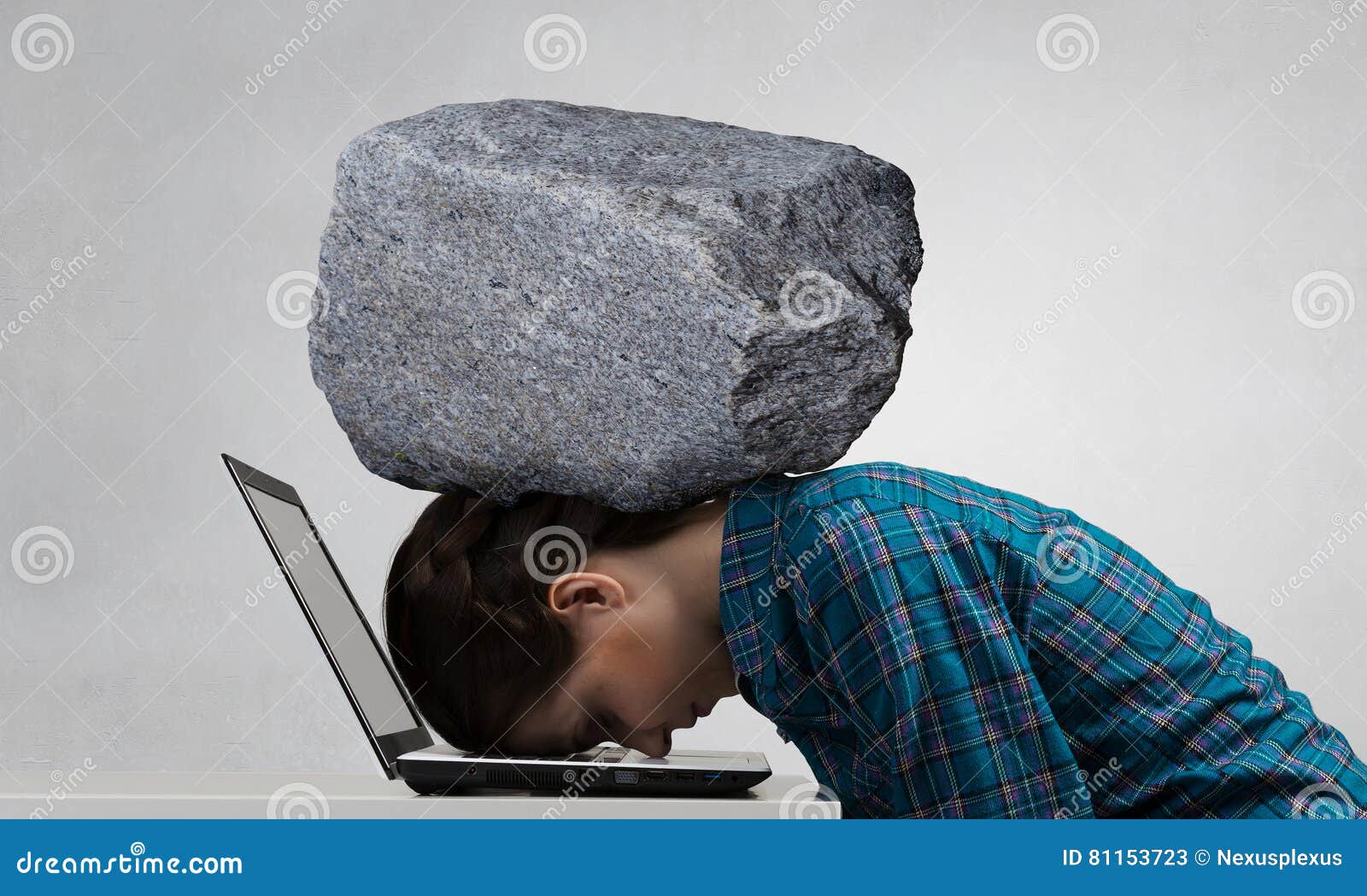 Under Pressure of Problems . Mixed Media Stock Image - Image of ...