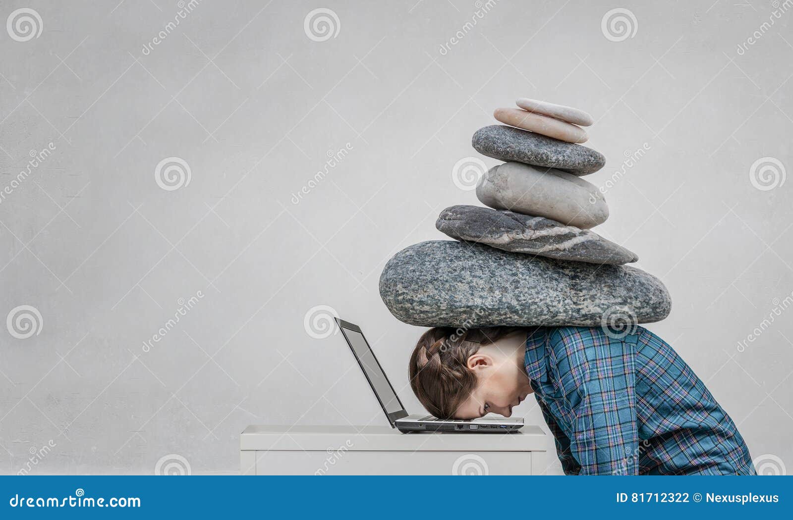 Under Pressure of Problems . Mixed Media Stock Photo - Image of ...