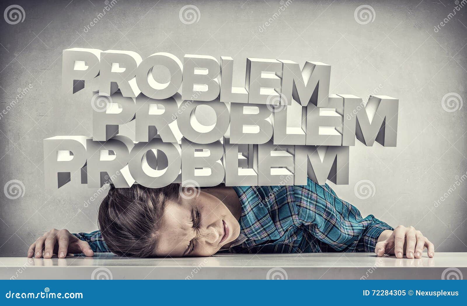 She is Under Pressure of Problems Stock Image - Image of boredom, bored ...