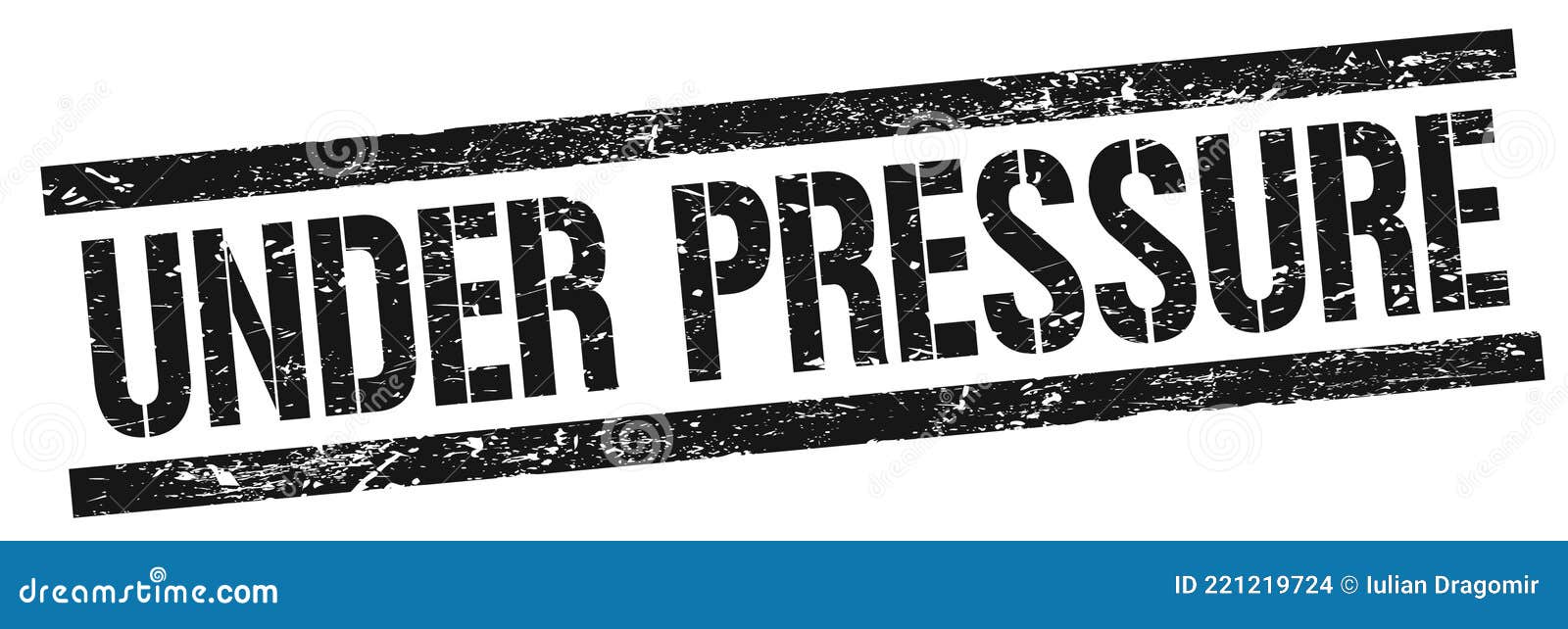 UNDER PRESSURE Text on Black Grungy Rectangle Stamp Stock Illustration ...