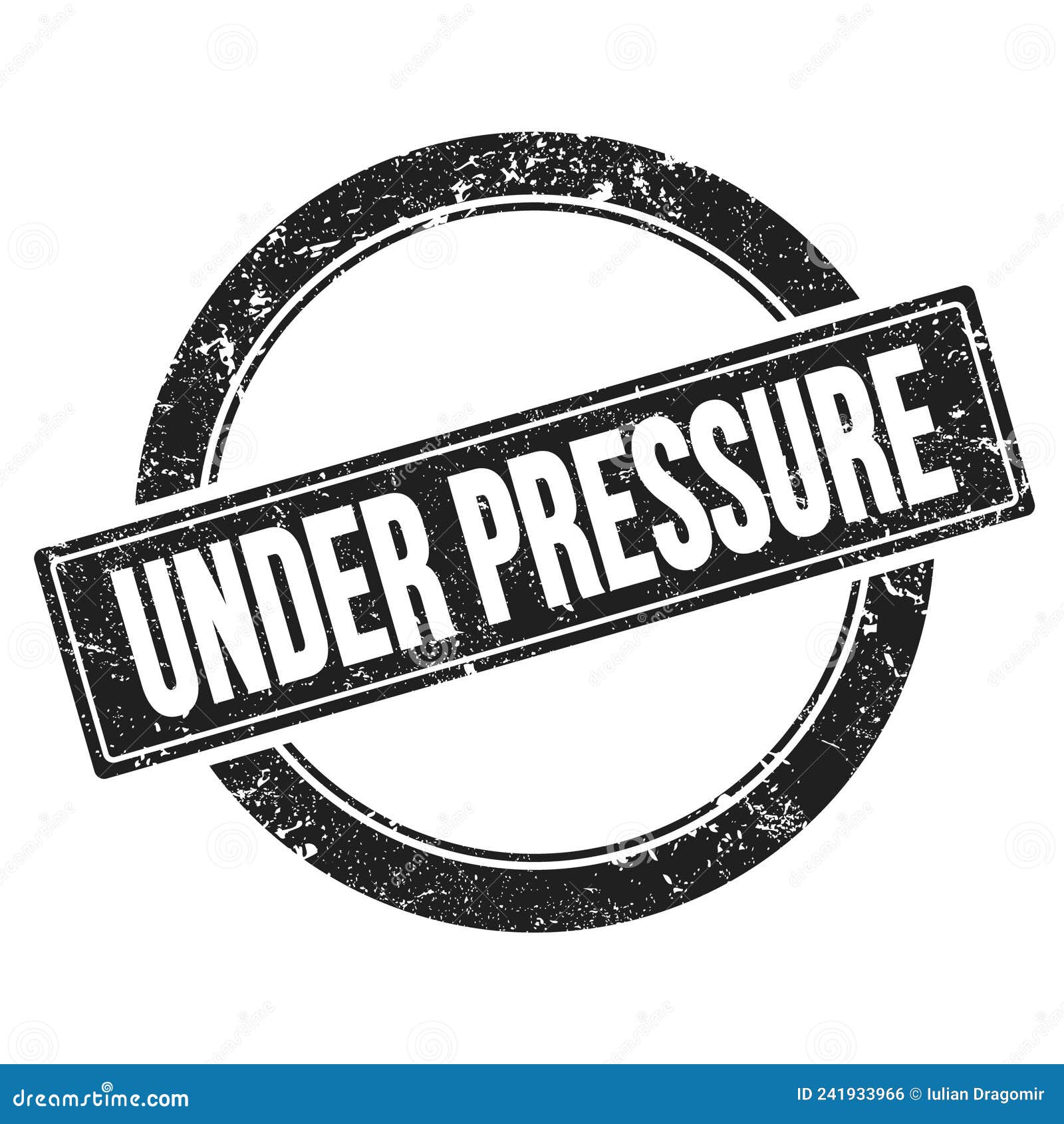 UNDER PRESSURE Text on Black Round Vintage Stamp Stock Illustration ...