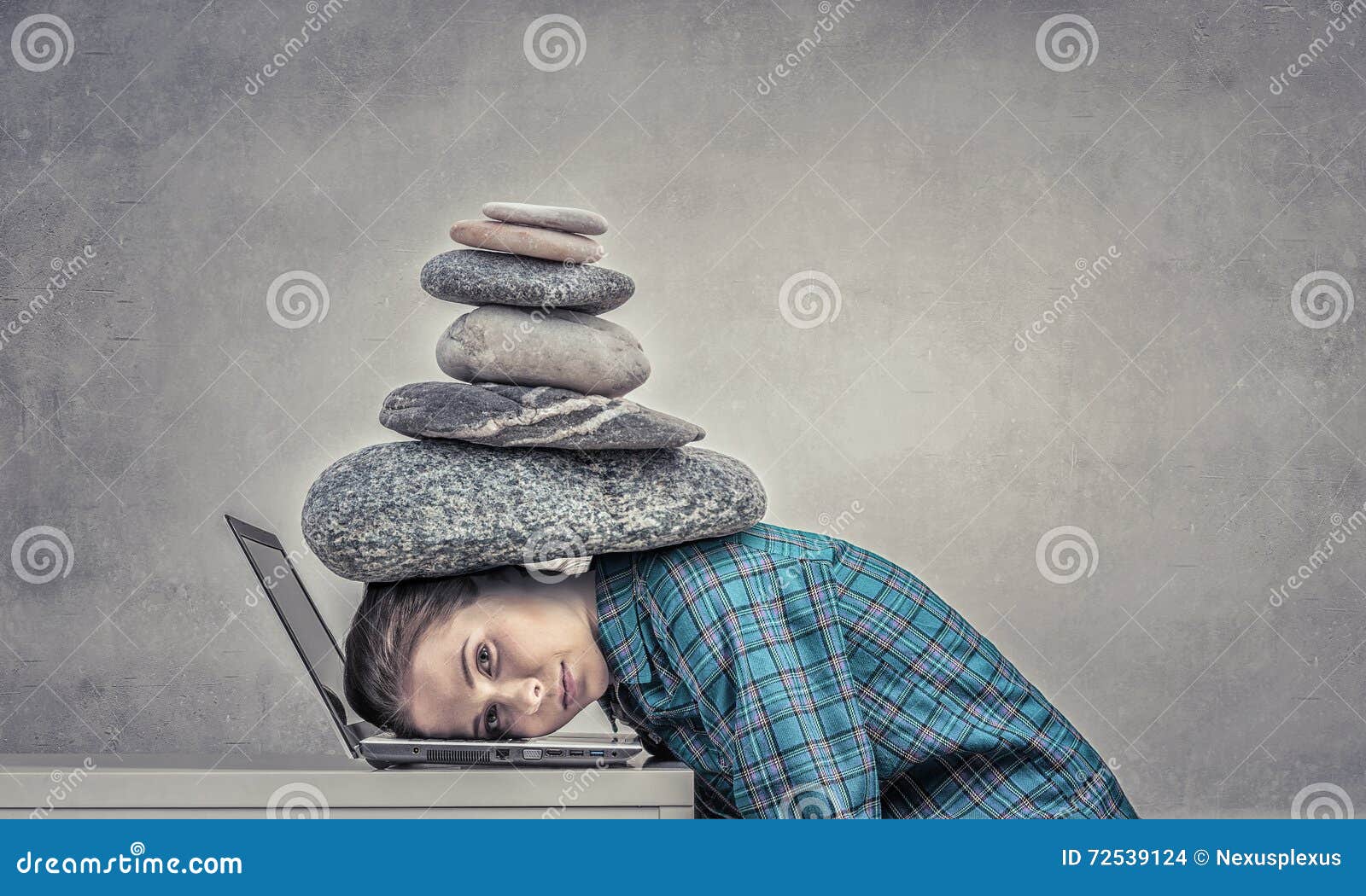 Under pressure of work stock photo. Image of software - 72539124