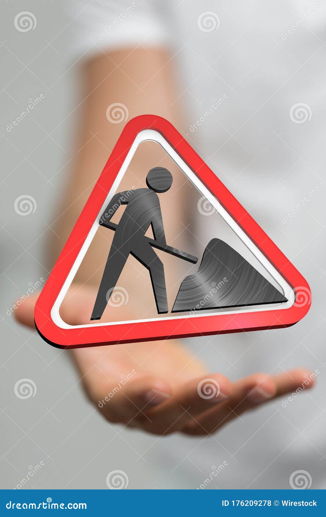 A Under Process Sign in Hand Stock Photo - Image of safety, road: 176209278