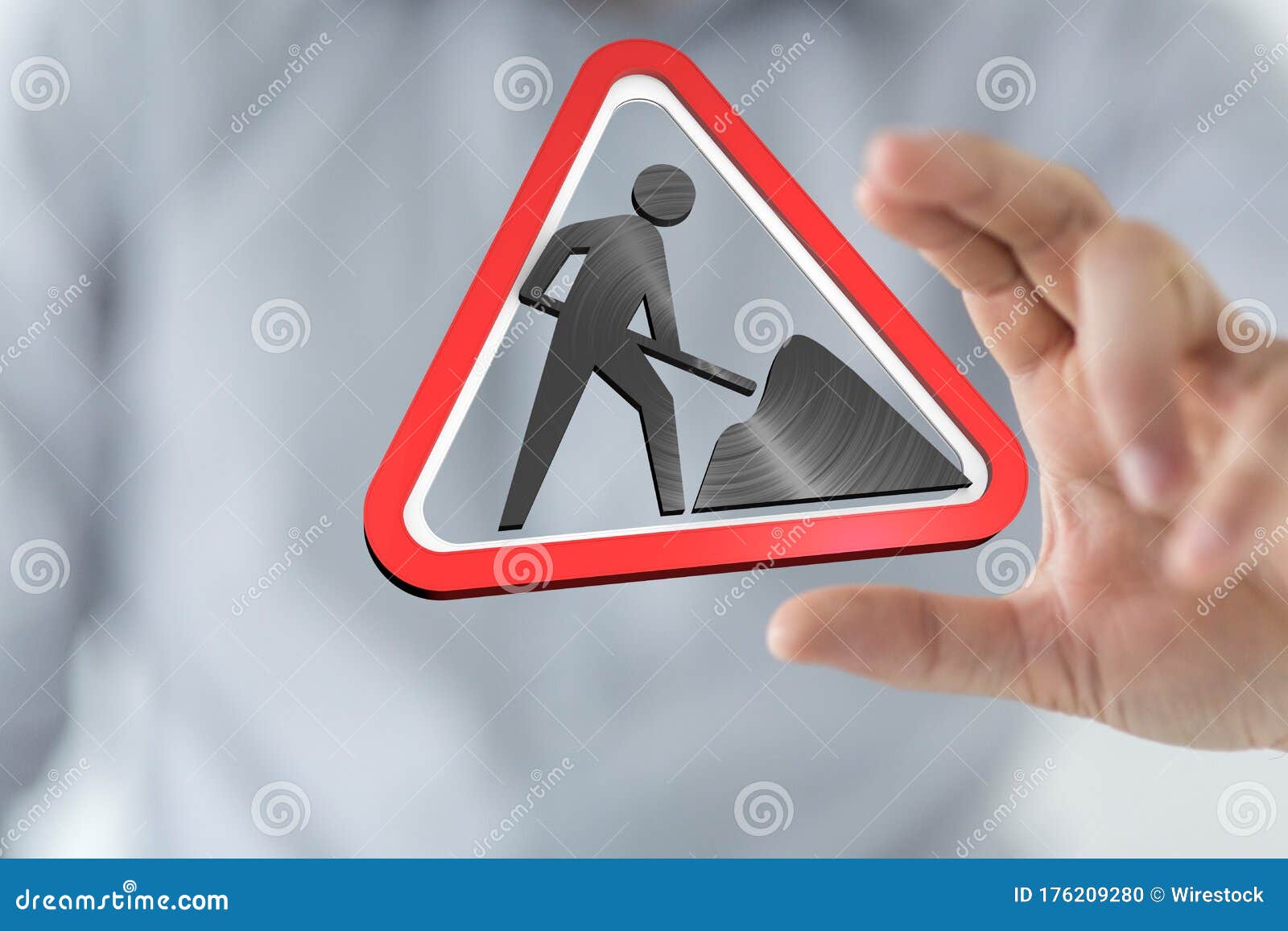 A Under Process Sign in Hand Stock Photo - Image of construction ...