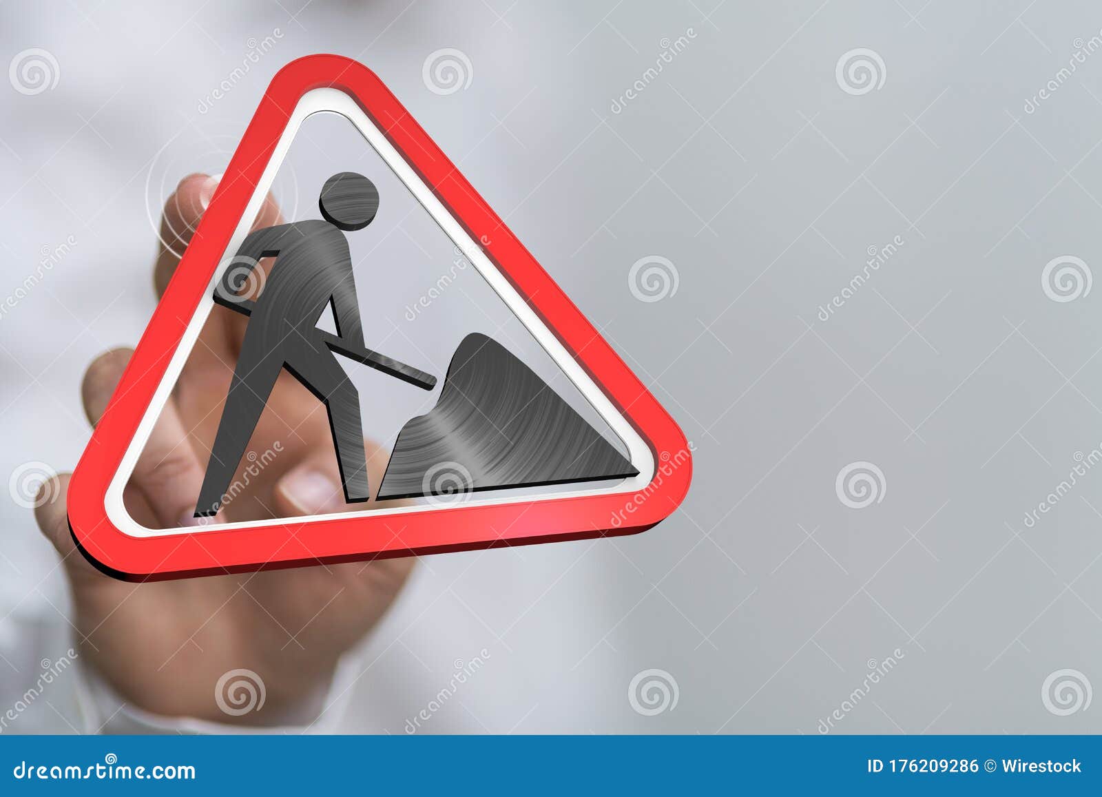 A Under Process Sign in Hand Stock Photo - Image of road, symbol: 176209286