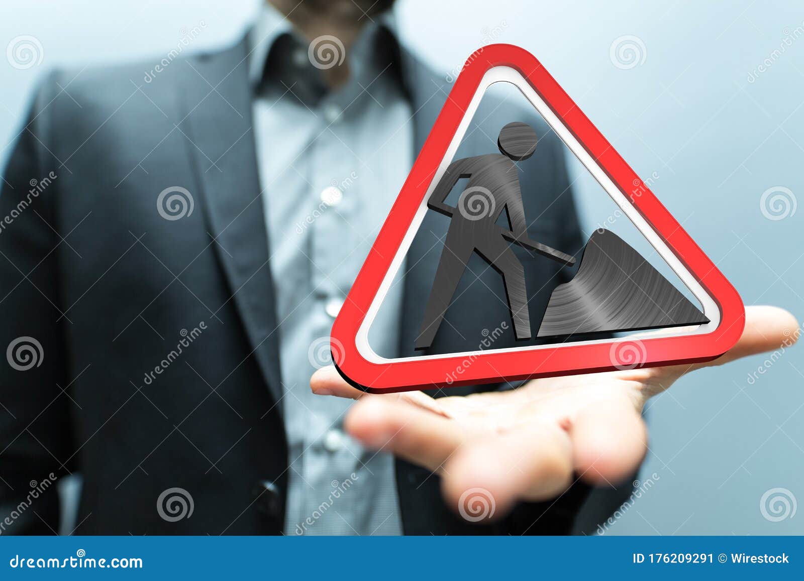 A Under Process Sign in Hand Stock Image - Image of sign, symbol: 176209291