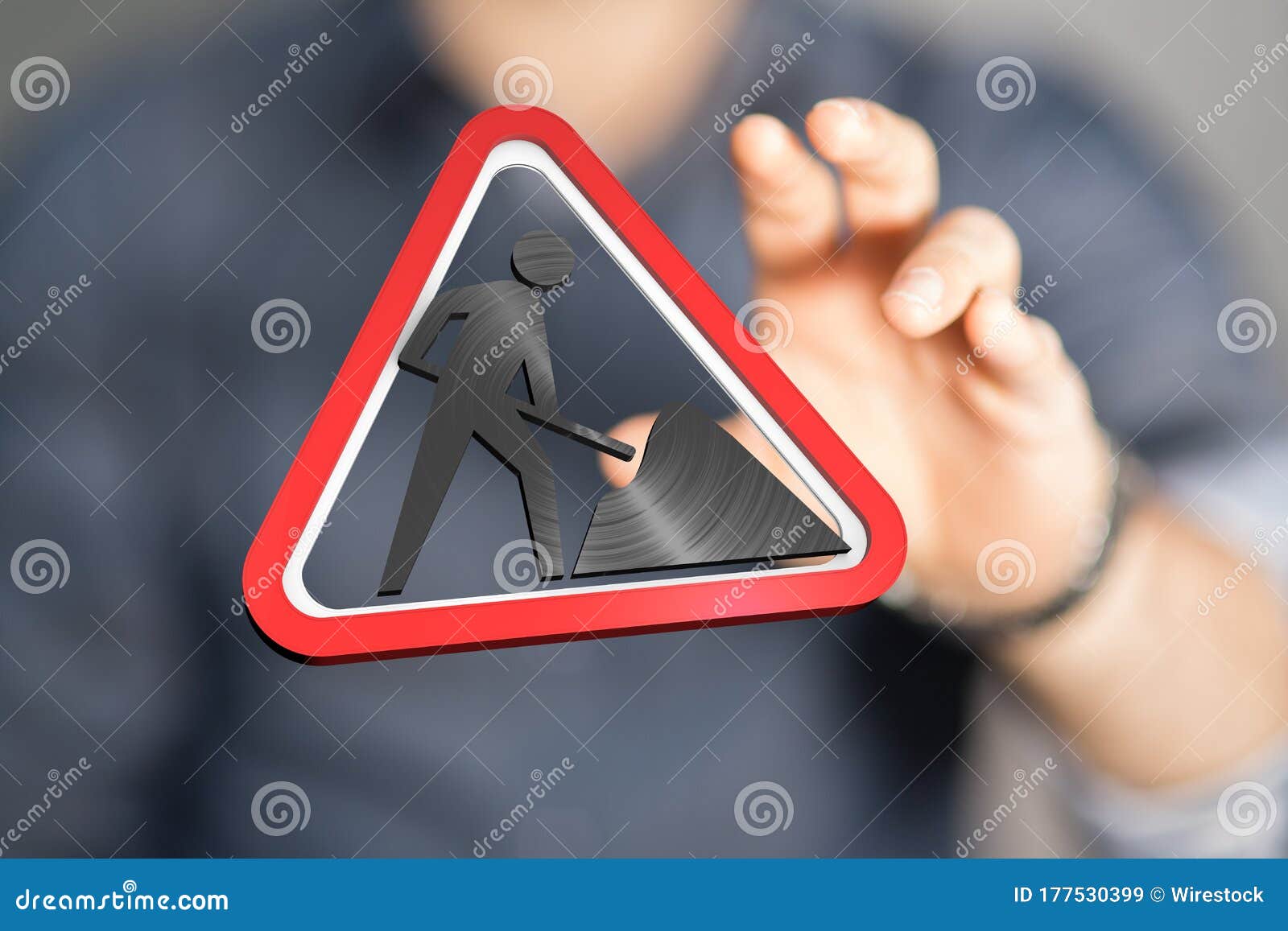 A Under Process Sign in Hand Stock Image - Image of build, construction ...