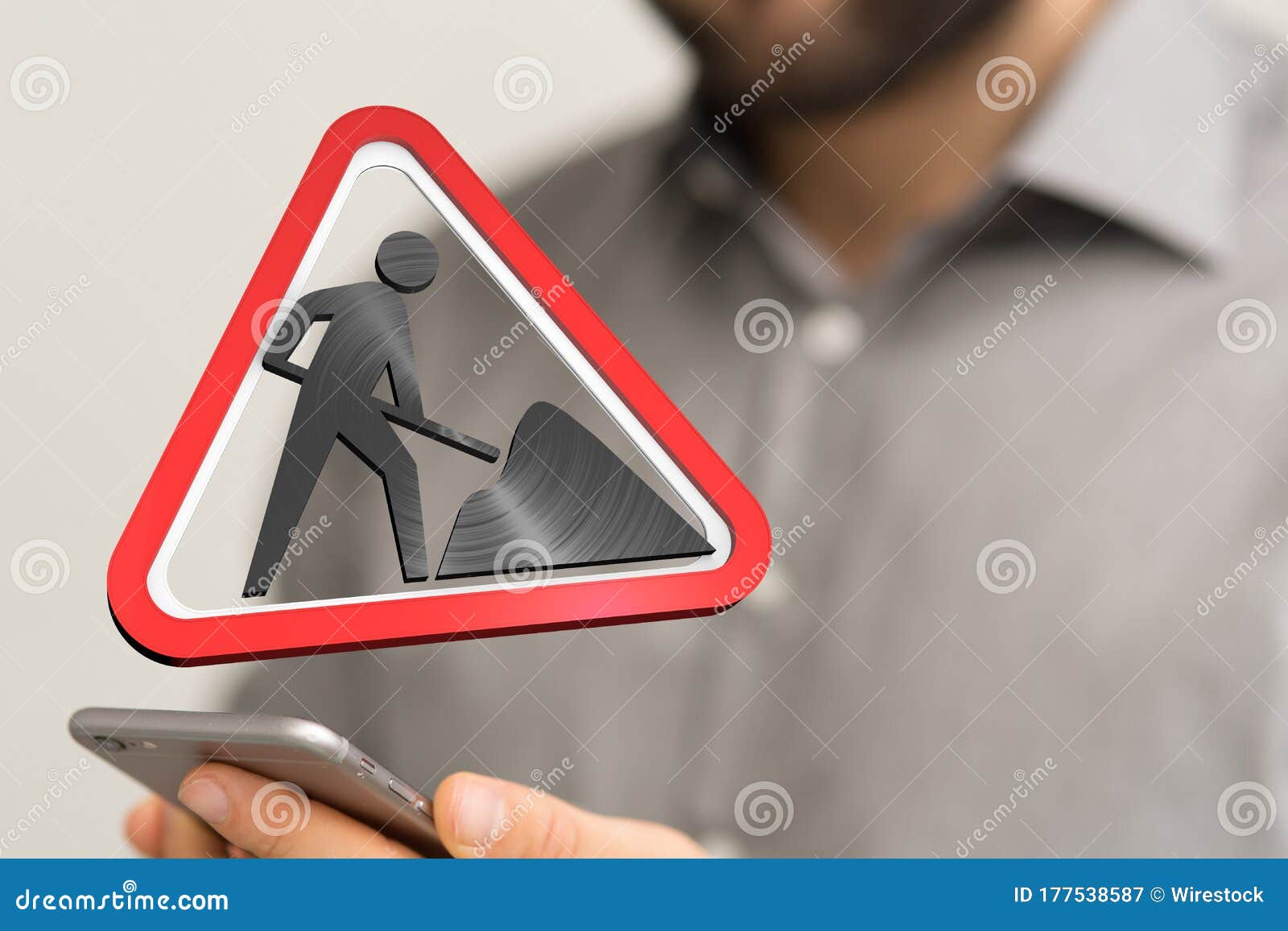 A Under Process Sign in Hand Stock Image - Image of construction, build ...