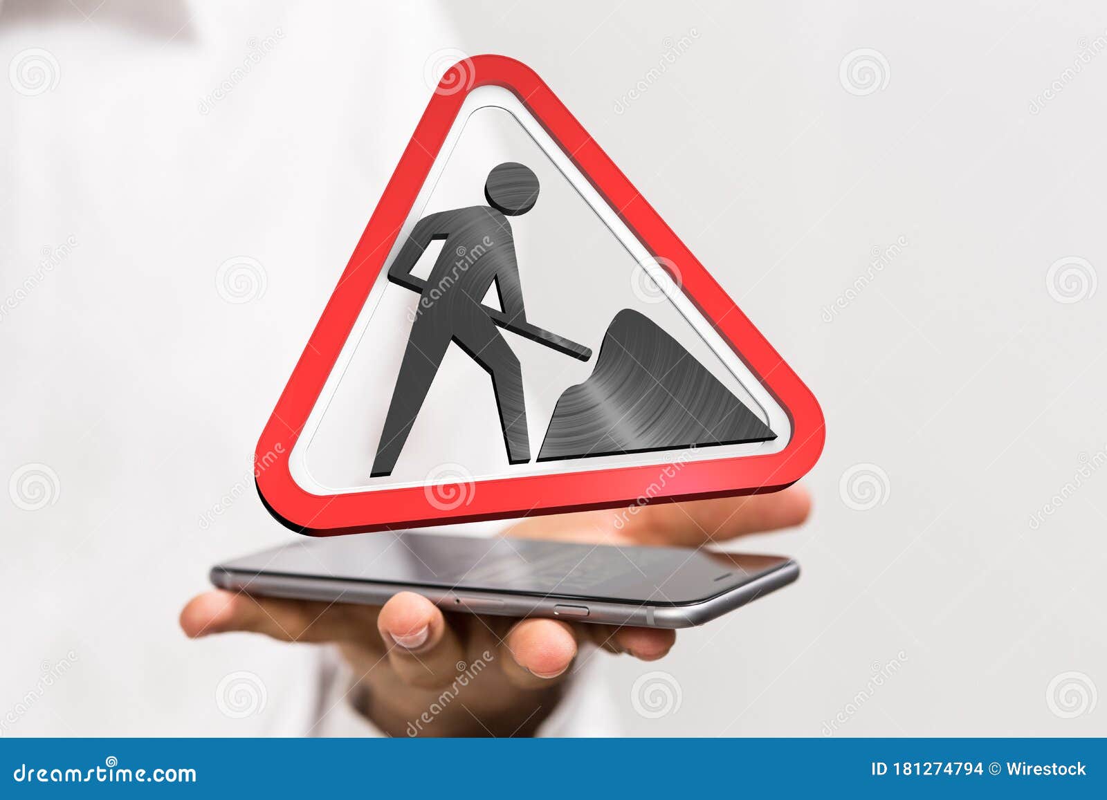 A Under Process Sign in Hand Stock Photo - Image of road, symbol: 181274794