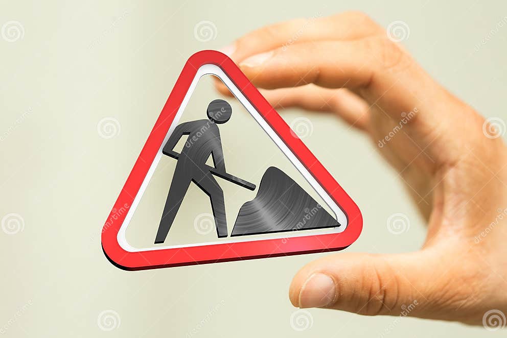 A Under Process Sign in Hand Stock Image - Image of industry, site ...