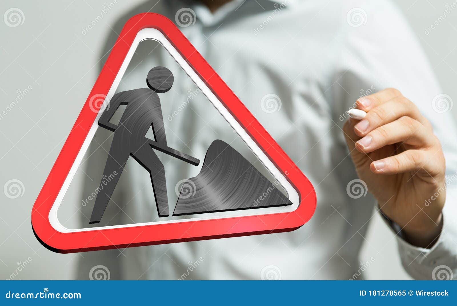 A Under Process Sign in Hand Stock Image - Image of caution, repair ...