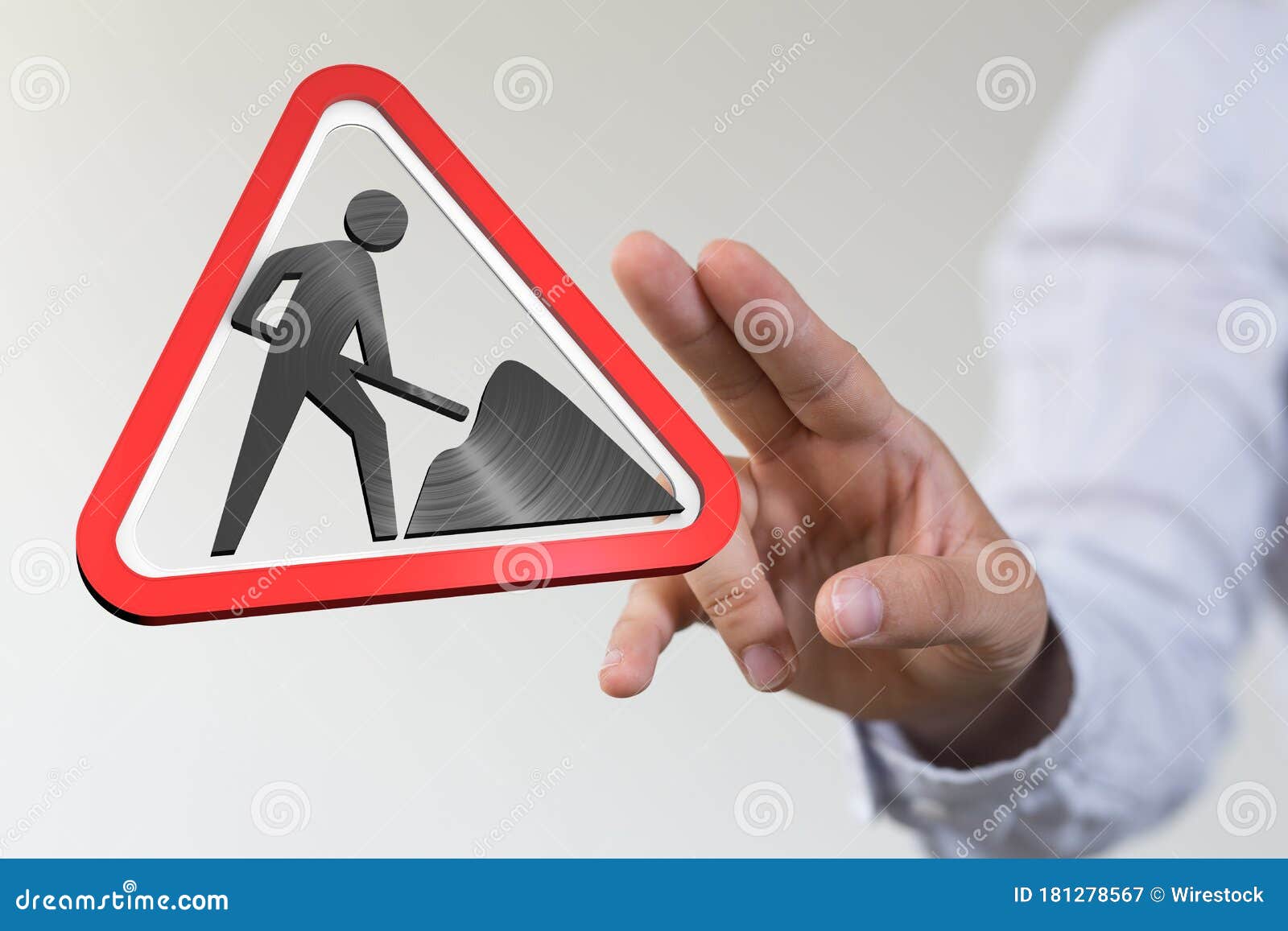 A Under Process Sign in Hand Stock Image - Image of road, business ...