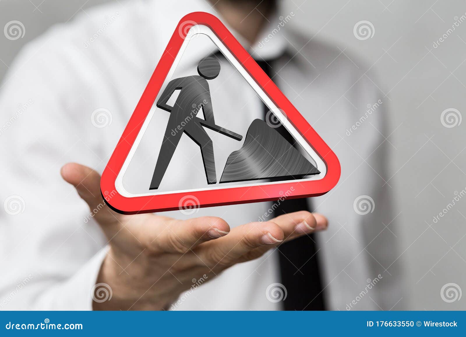 A Under Process Sign in Hand Stock Photo - Image of build, building ...