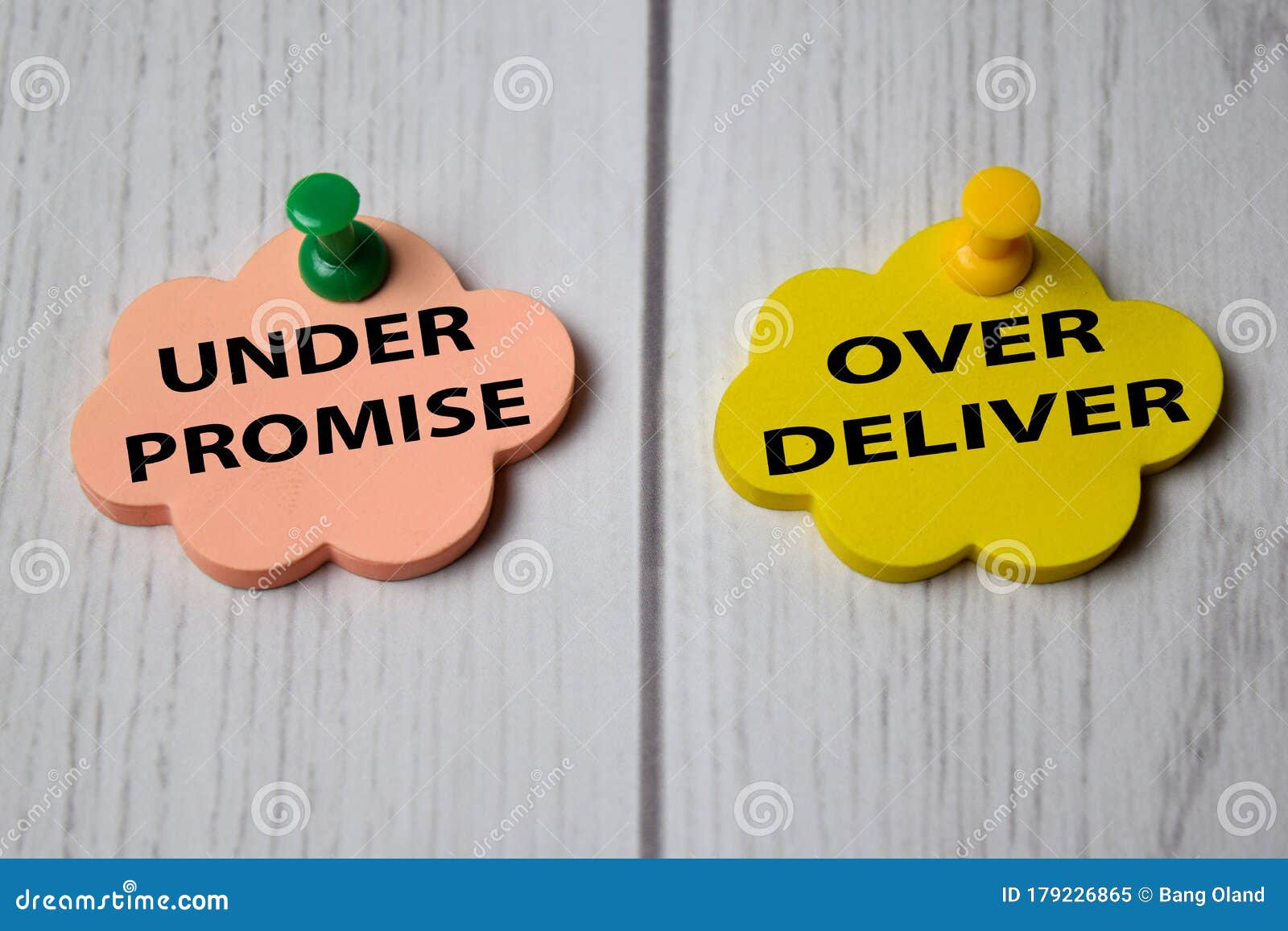 Under Promise or Over Deliver Write on Sticky Notes Isolated on Office ...