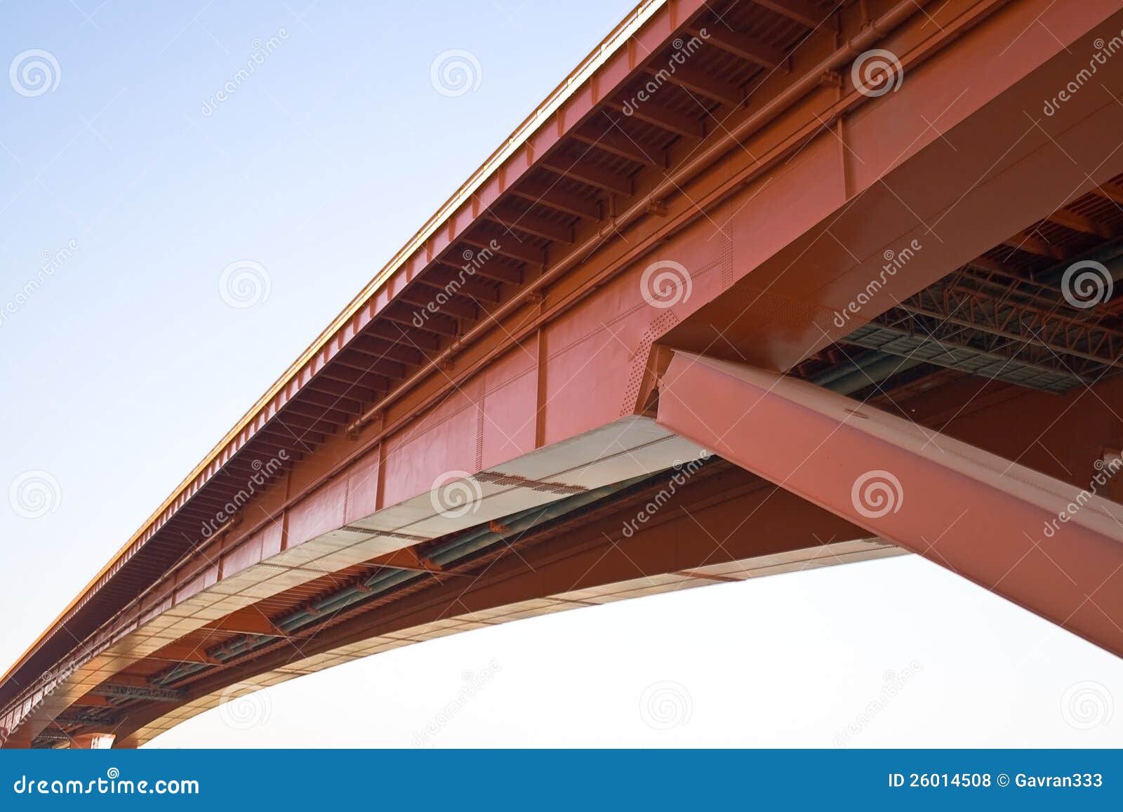 Under Red Bridge Construction Stock Photo - Image of road ...