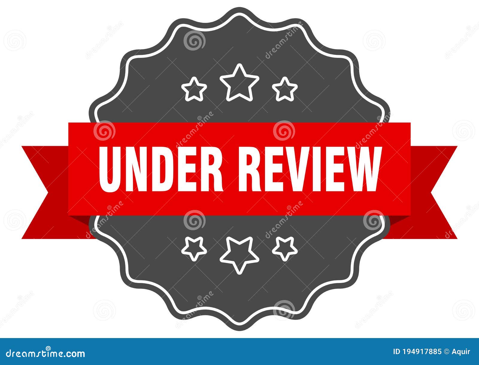 Under review label stock vector. Illustration of vector - 194917885