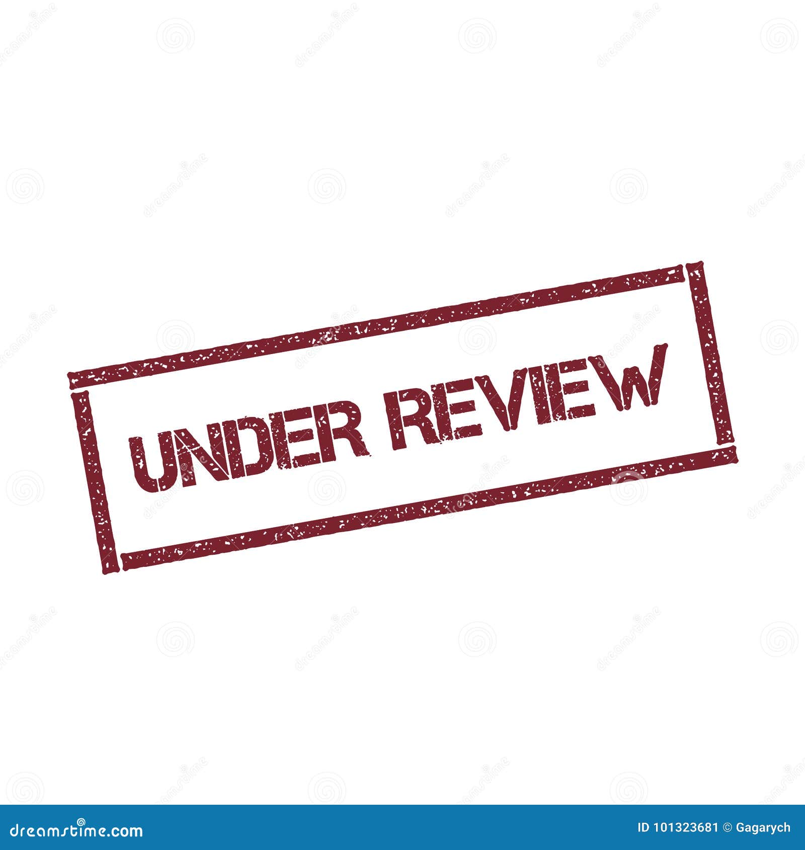 Under Review Rectangular Stamp. Stock Vector - Illustration of splatter ...