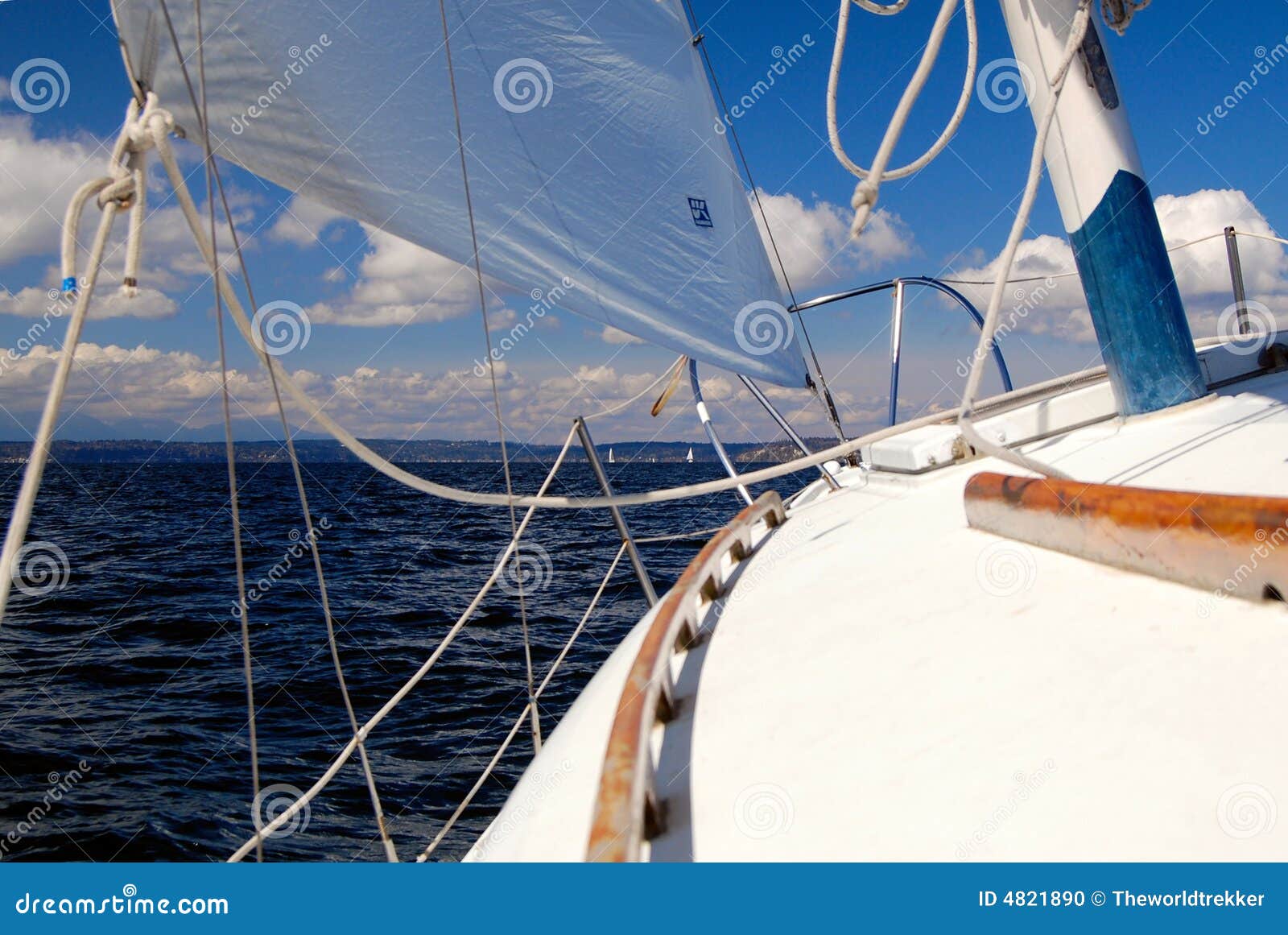 Under Sail - Looking Forward from the Deck on Star Stock Photo - Image ...