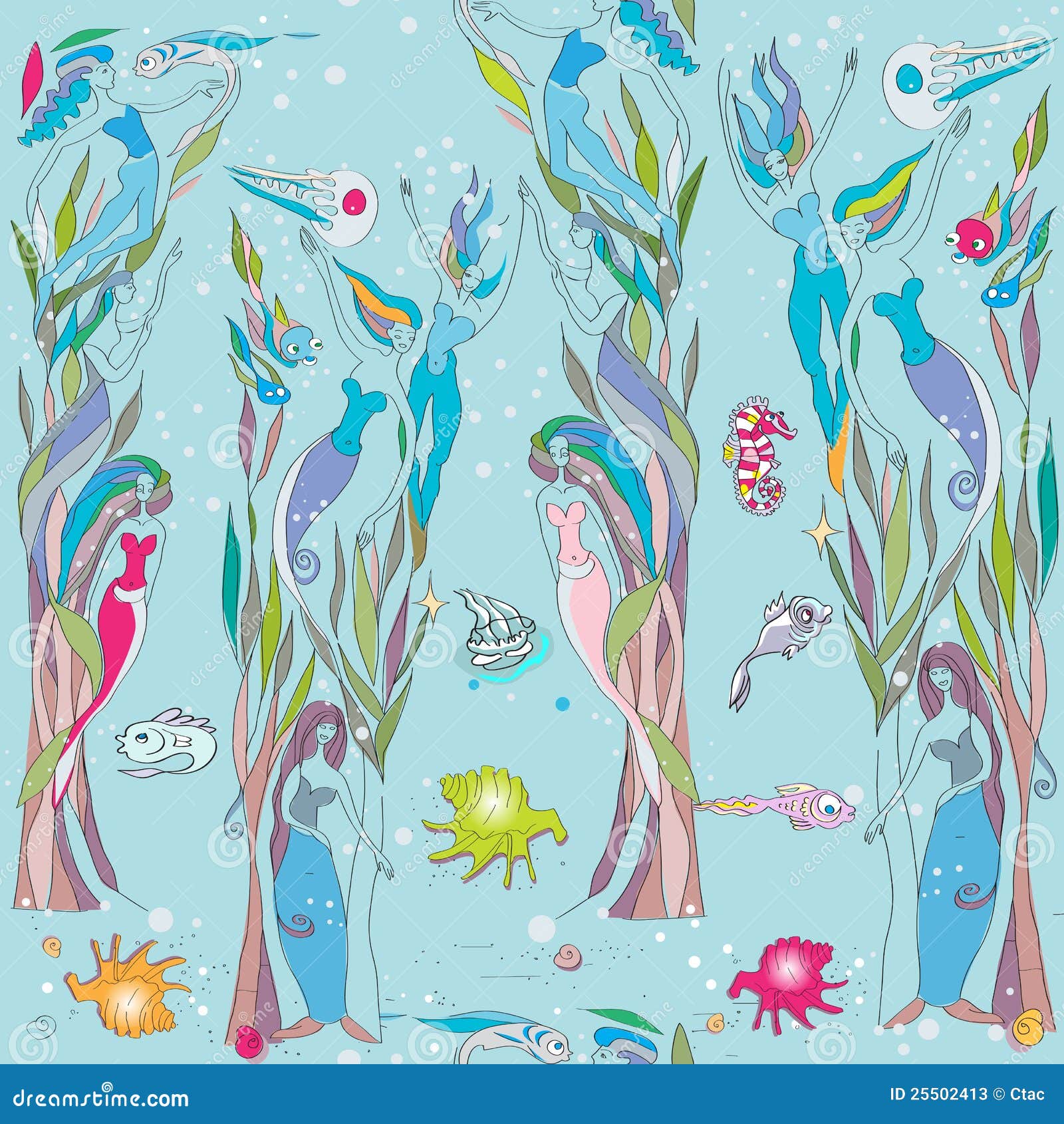 Under the sea pattern stock vector. Illustration of design - 25502413