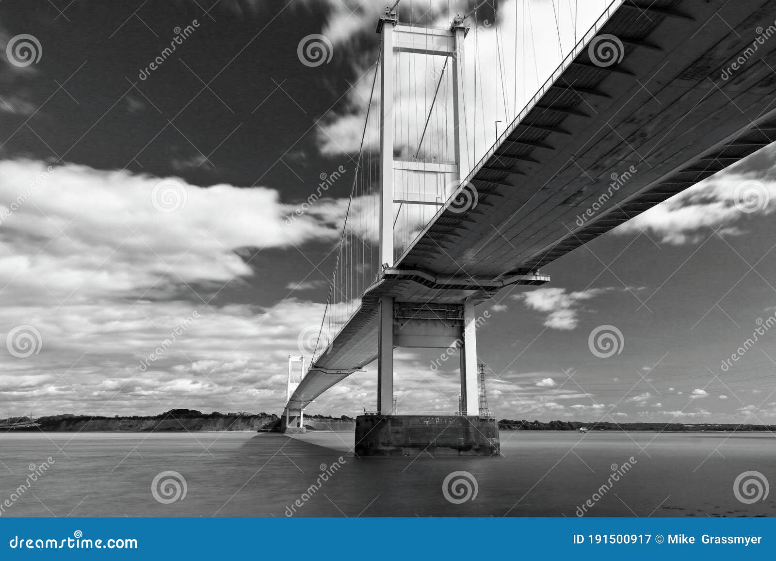Under the Severn Bridge at Chepstow, Wales Stock Image - Image of ...