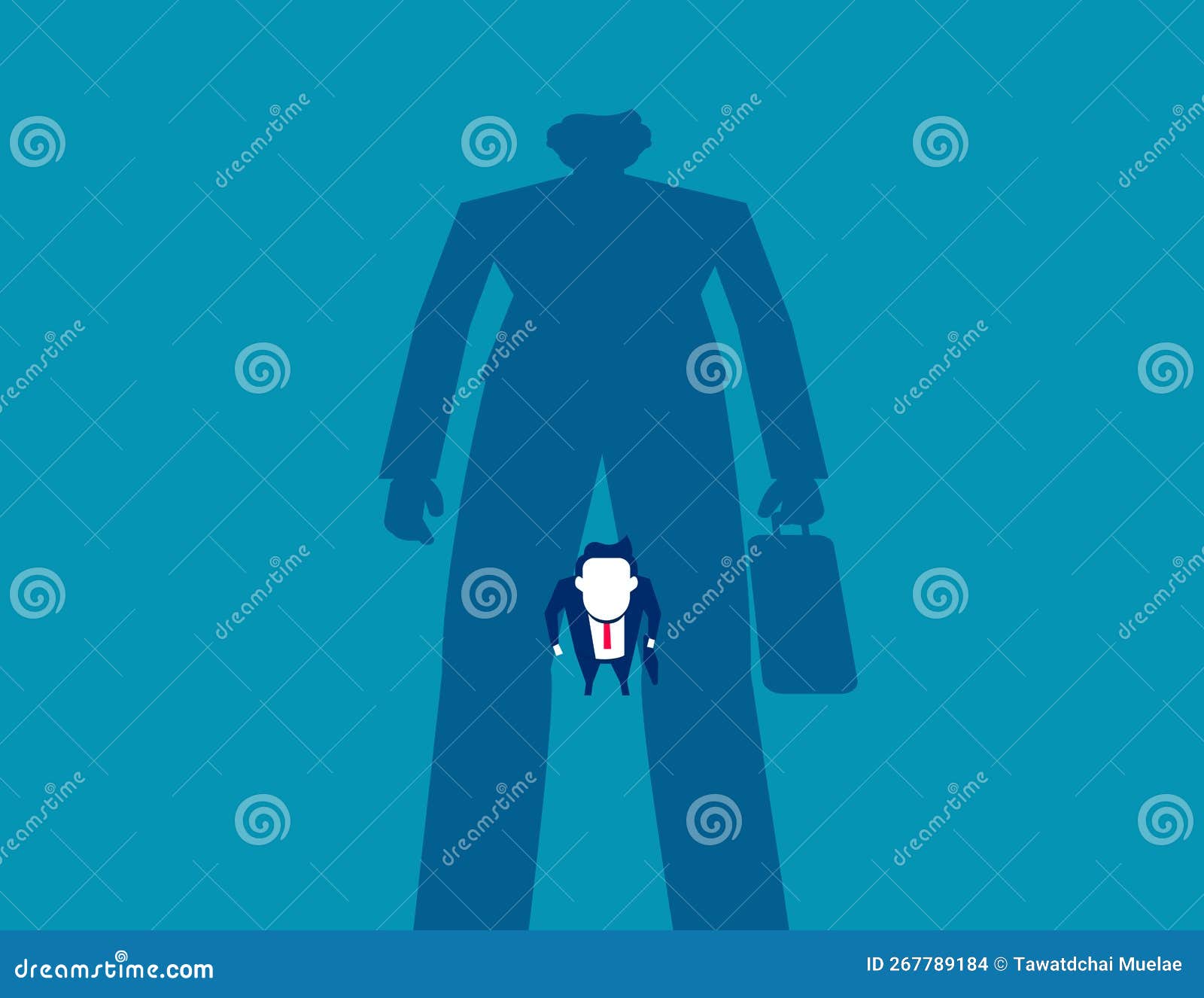 Under a Shadow of a Powerful Leader. Business Authority Vector ...