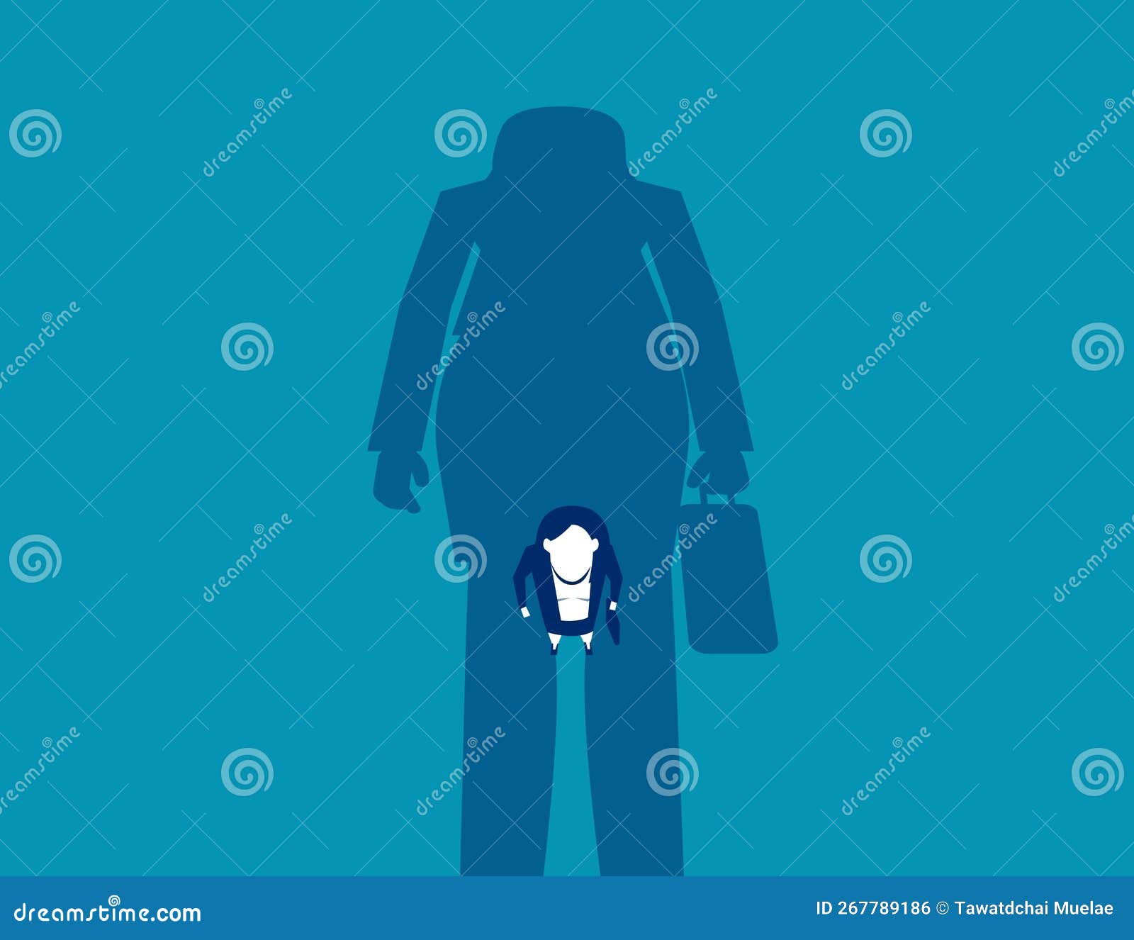 Under a Shadow of a Powerful Leader. Business Authority Vector ...