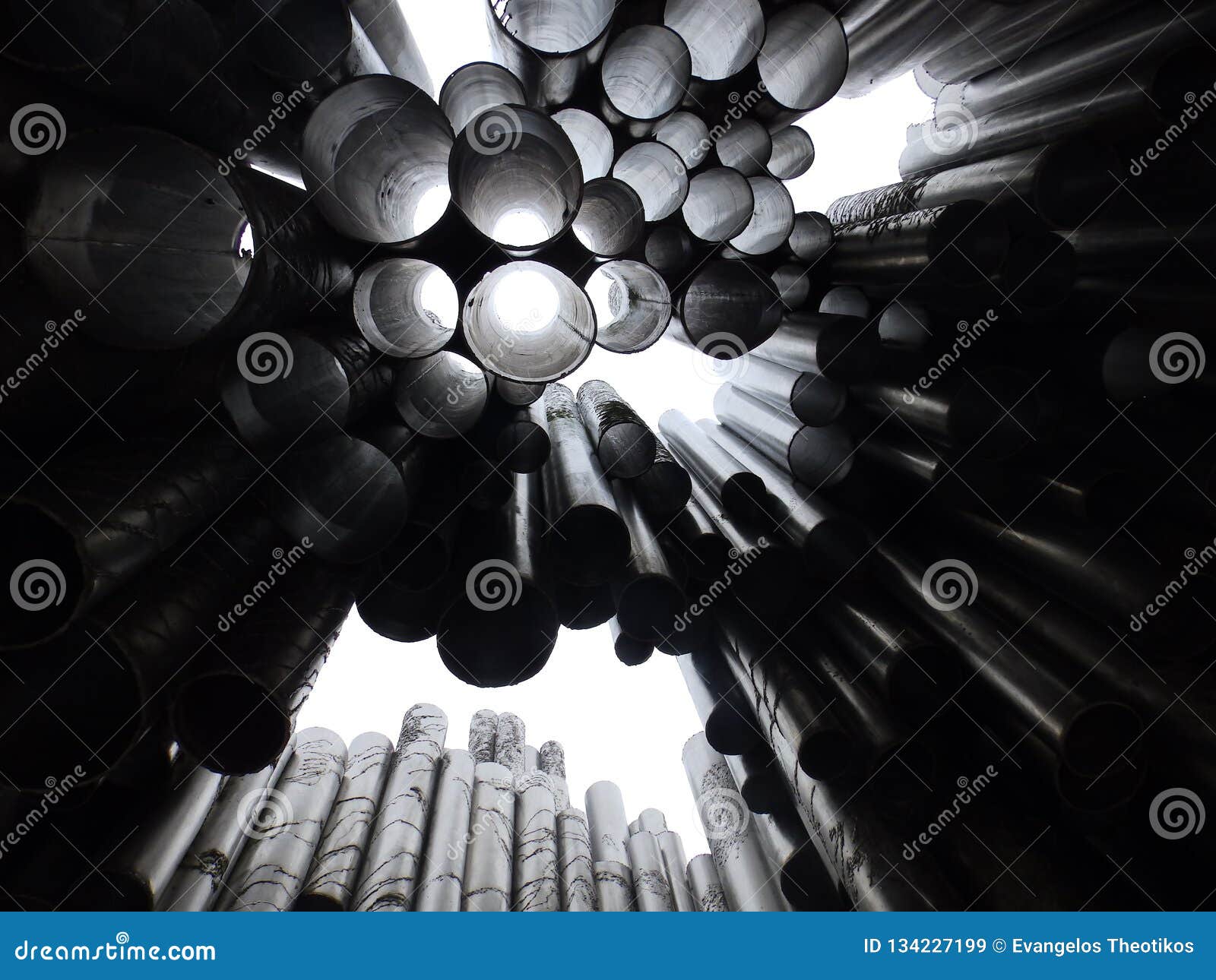 Empty pipes stock image. Image of sunlight, autumn, sculpture - 134227199