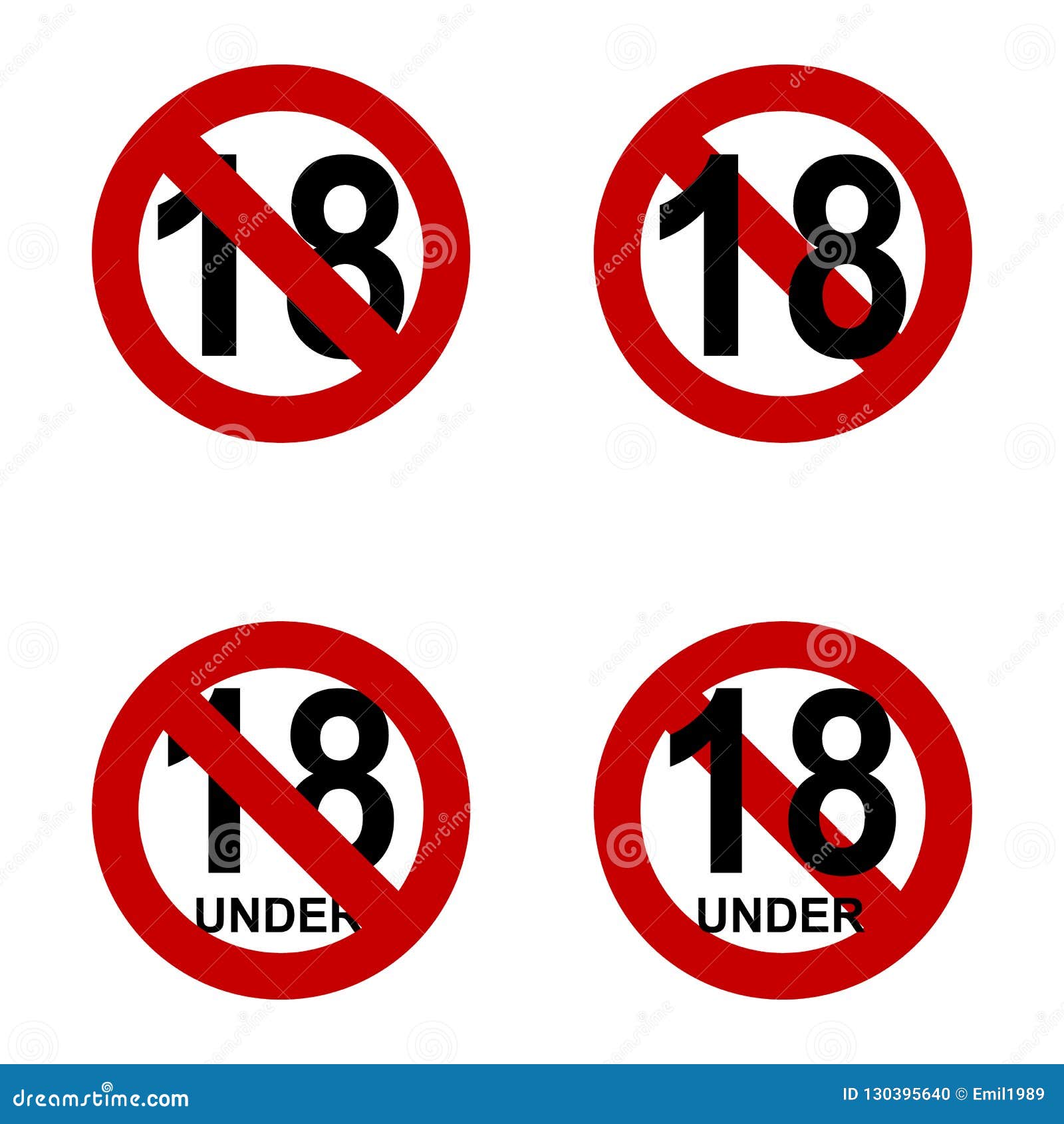 Under 18 sign stock vector. Illustration of vector, signal - 130395640
