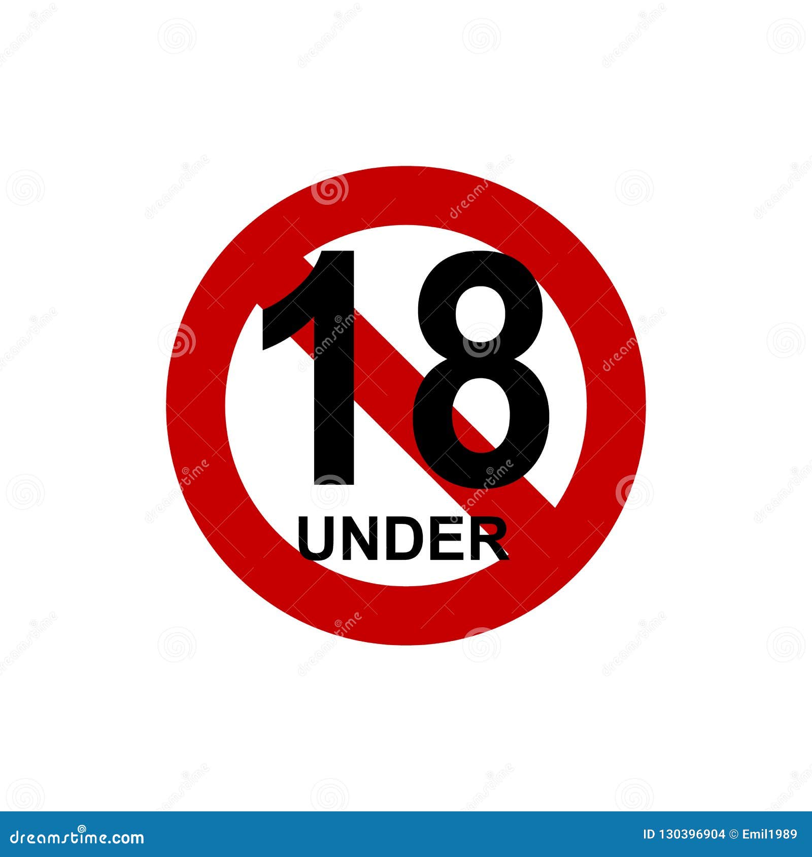 Under 18 sign stock illustration. Illustration of label - 130396904