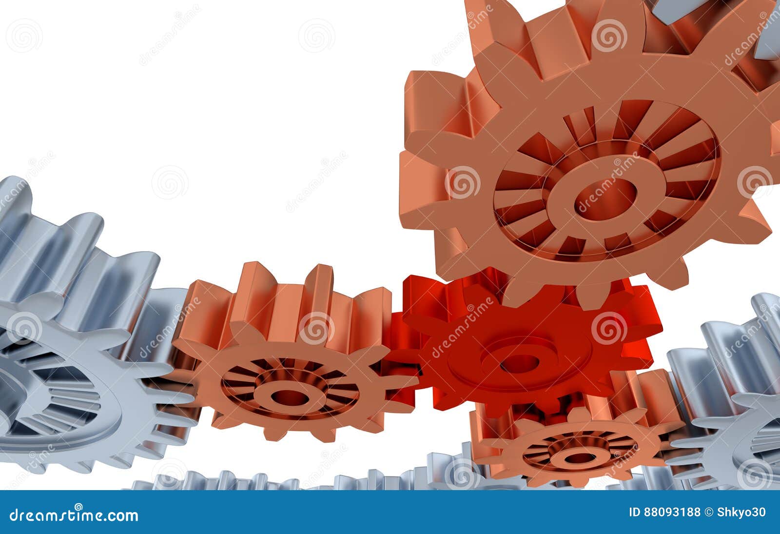 Under Silver Orange and Red Gears Stock Illustration - Illustration of ...
