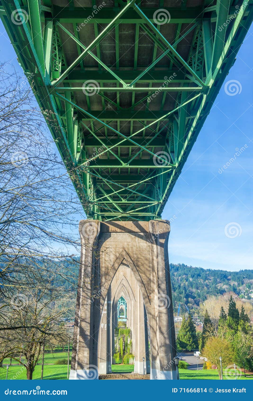 Under St Johns Bridge stock photo. Image of northwest - 71666814