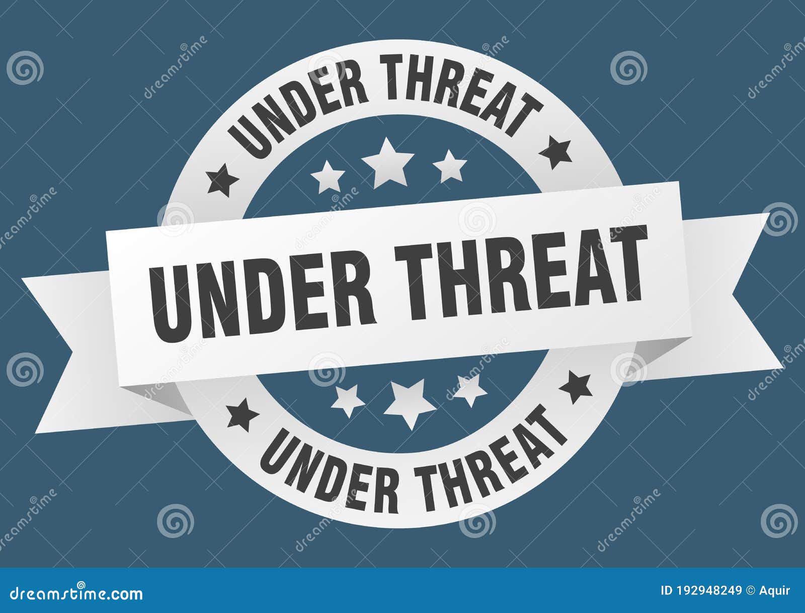 Under Threat Round Ribbon Isolated Label. Under Threat Sign Stock ...