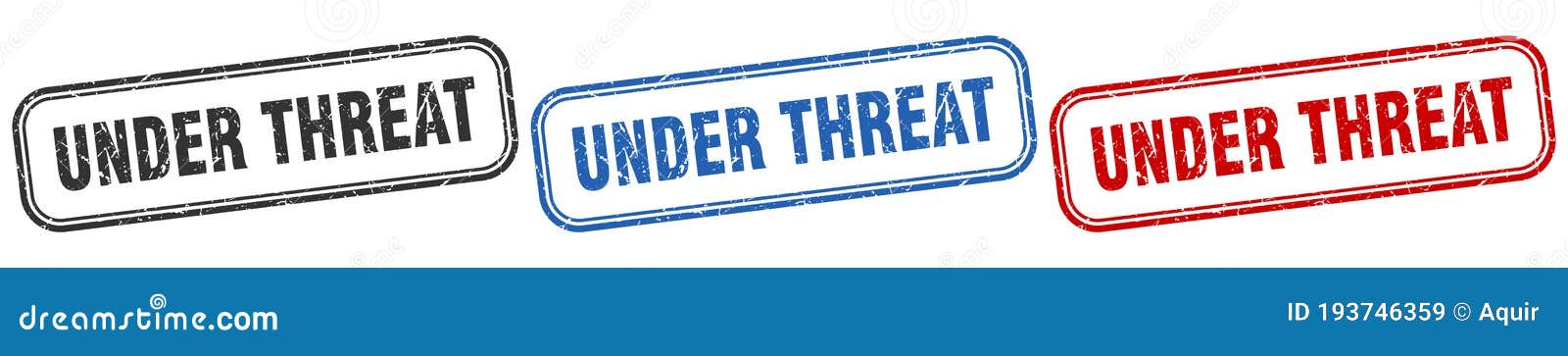 Under Threat Square Isolated Sign Set. Under Threat Stamp Stock Vector ...