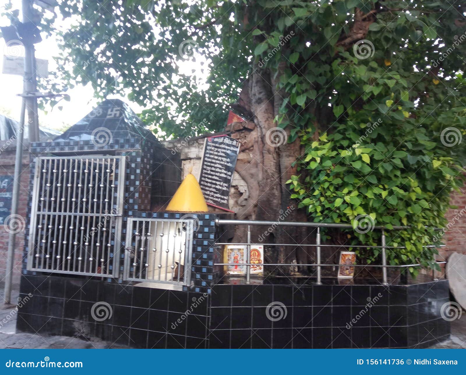 Under the Tree Small Temple of Shani Dev or Shiv Ji Editorial Photo ...